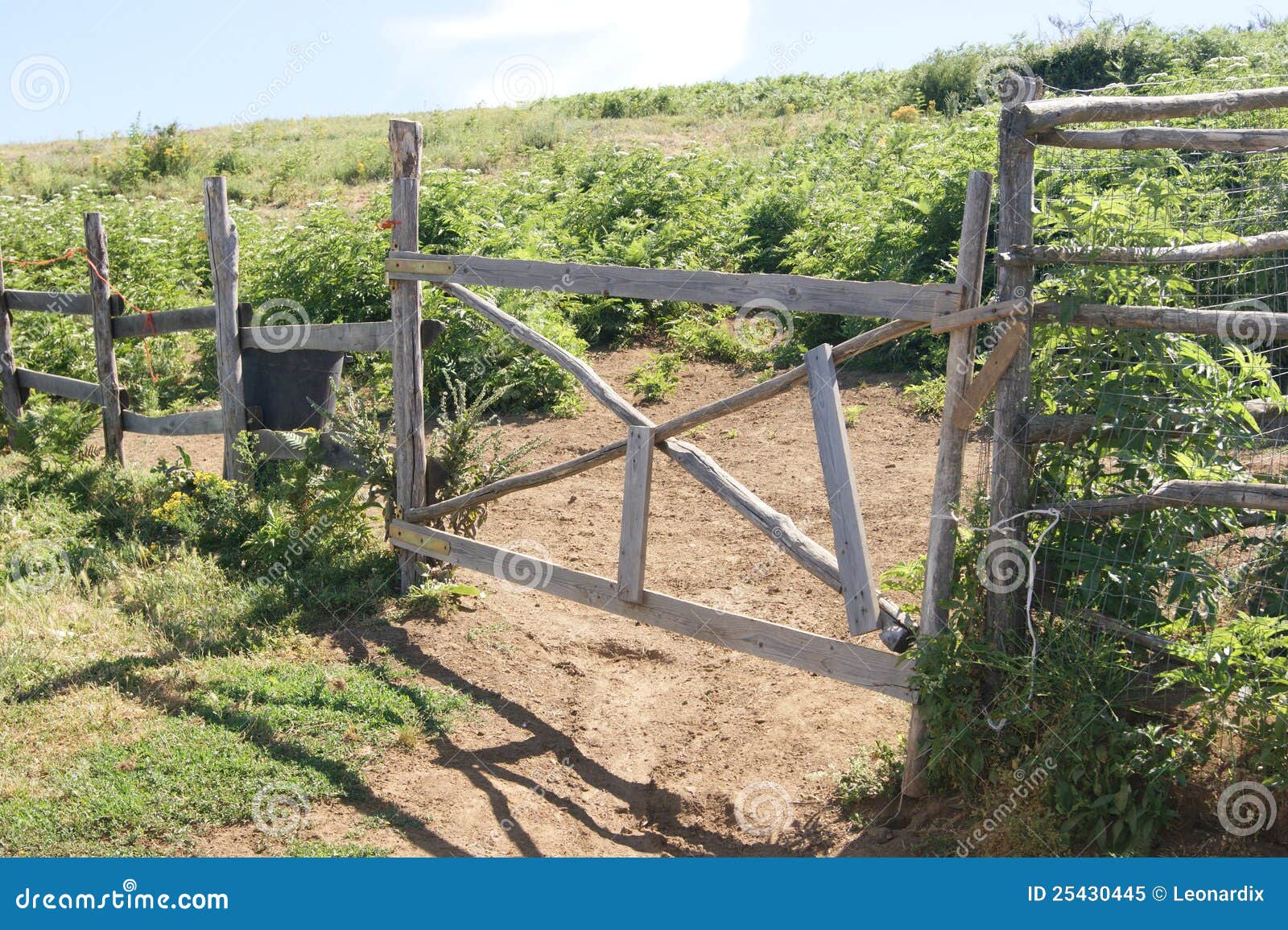 Old wooden fence stock image. Image of property, retro - 25430445