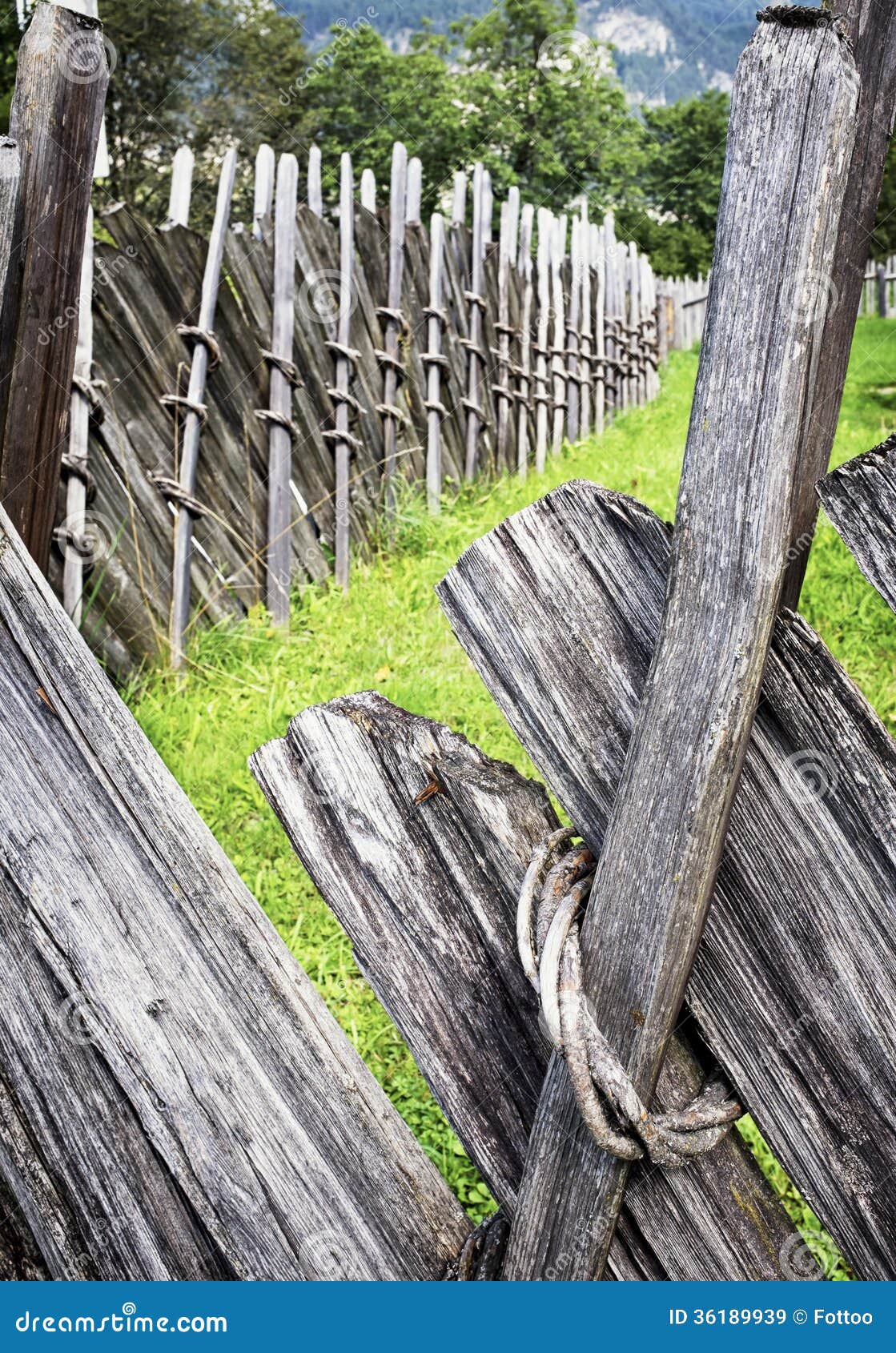 Old wooden fence stock image. Image of brown, scene, antique - 36189939