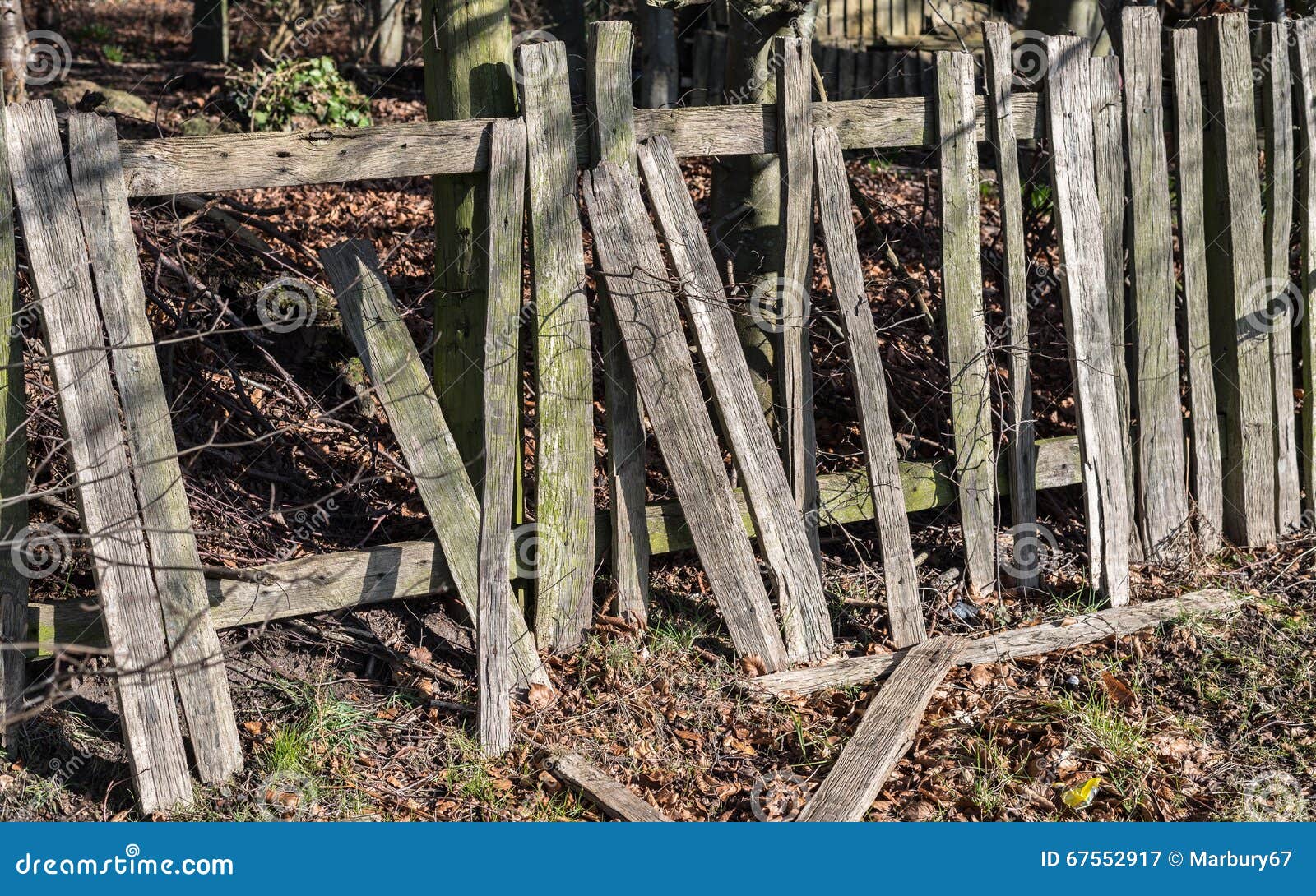 Old Wooden Fence stock image. Image of collapsed, wooden - 67552917