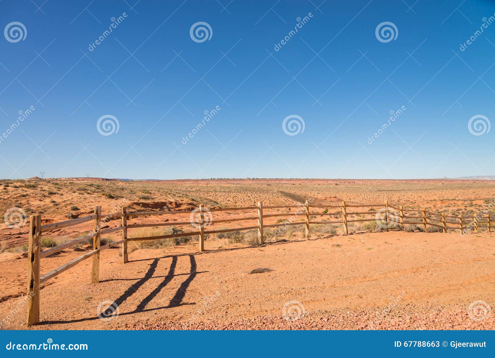 Old Wooden Fence in the Sandy Desert Stock Image - Image of barb ...