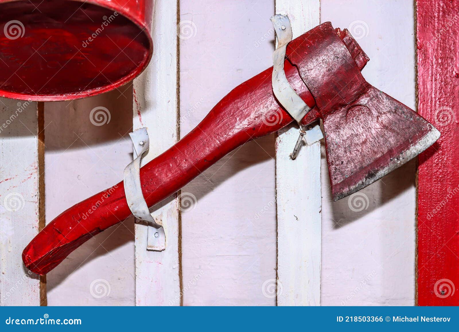 Fire Shield With Fire Fighting And Safety Tool. Stock Image ...