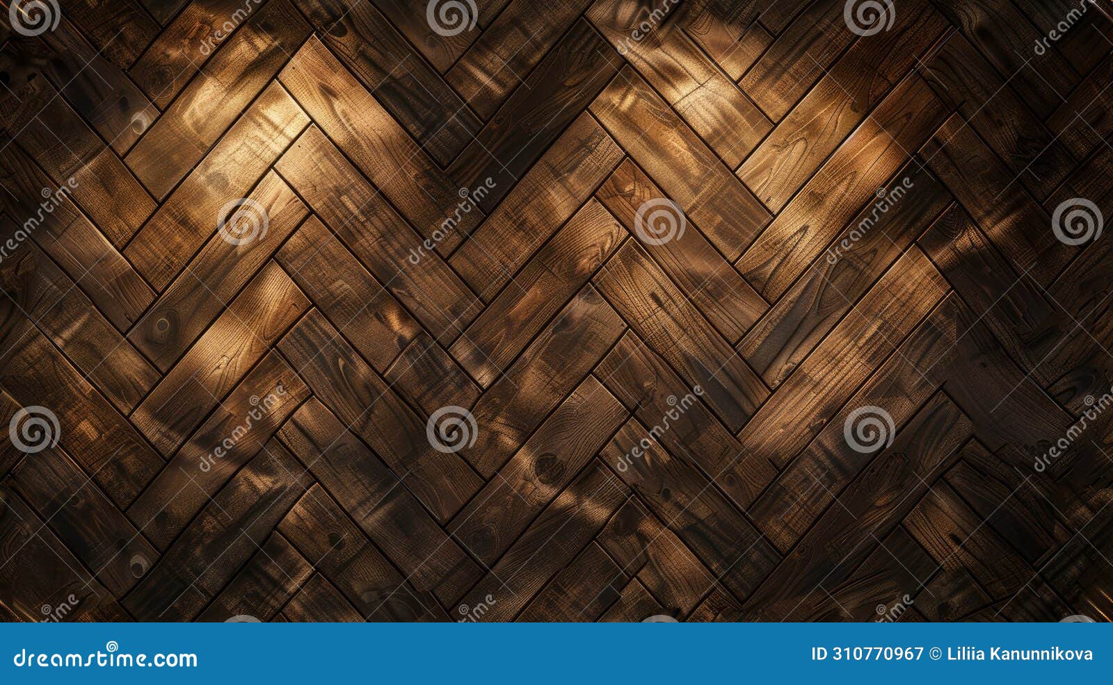 Old Wooden Floorboards Arranged in a Fishbone Pattern from a Top-down ...