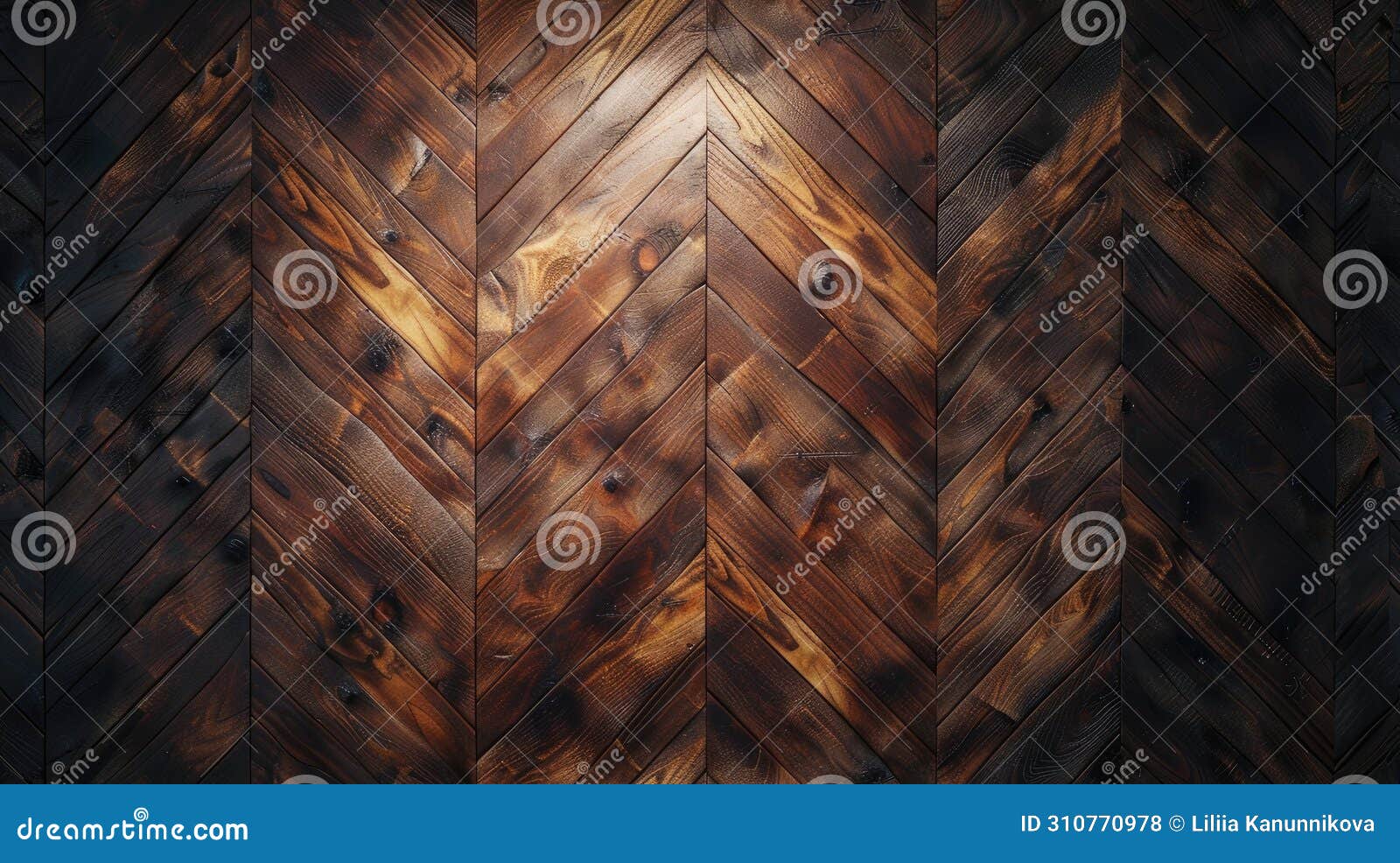 Old Wooden Floorboards Arranged in a Fishbone Pattern from a Top-down ...