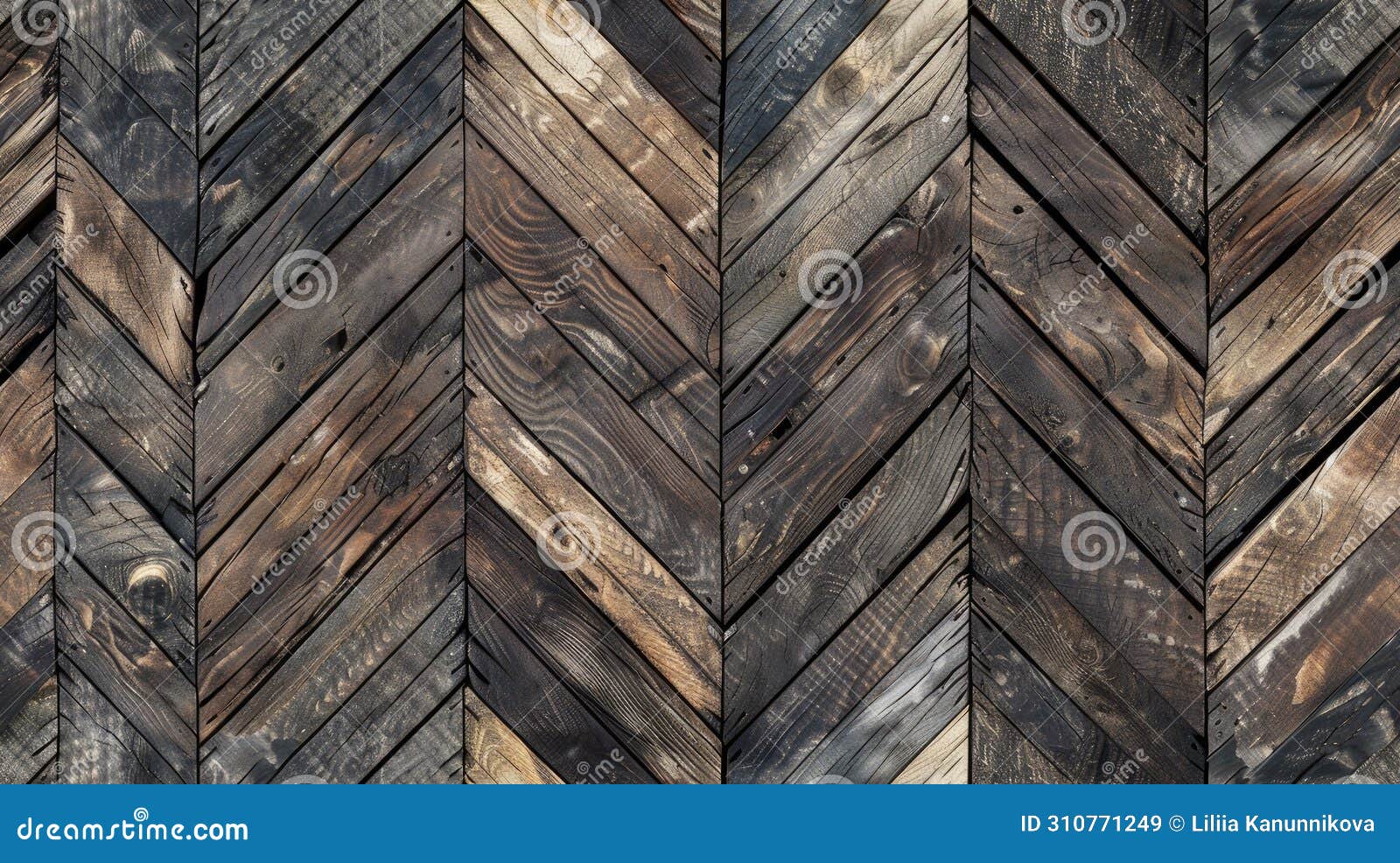Old Wooden Floorboards Arranged in a Fishbone Pattern from a Top-down ...