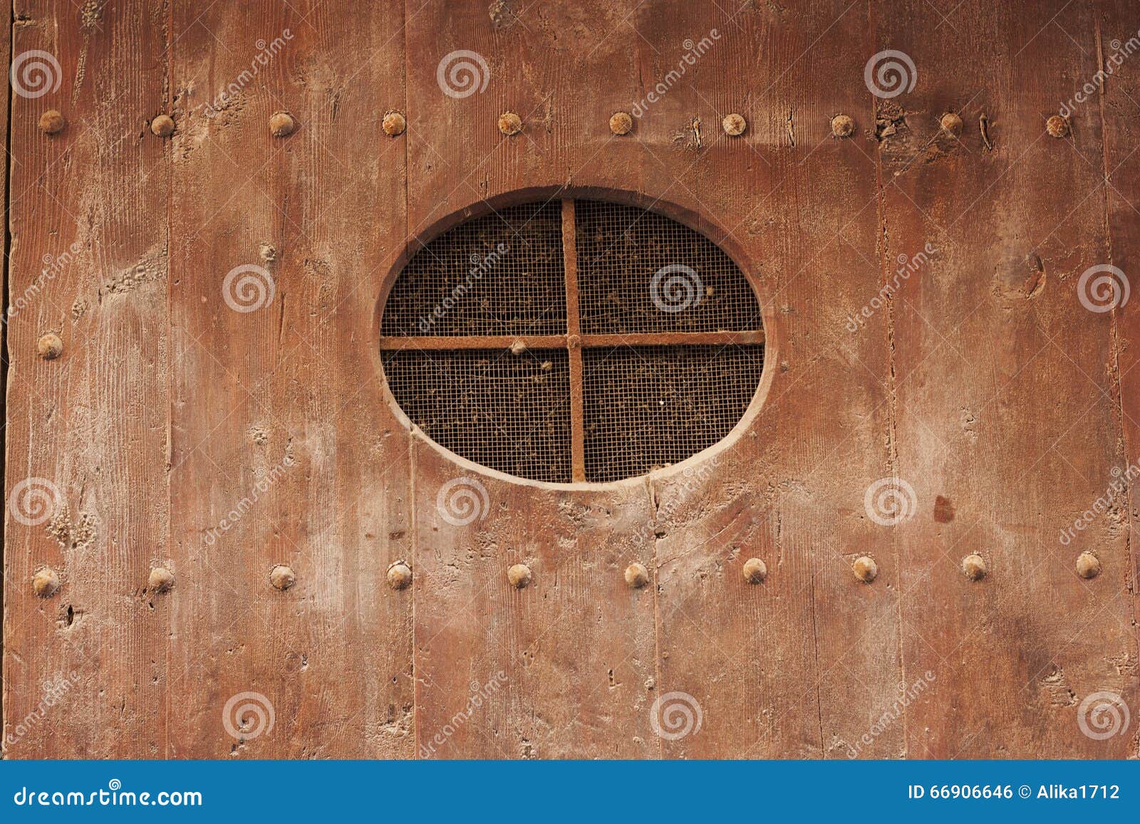 Old Wooden Gate Fixed with Rivets. Stock Photo - Image of material ...