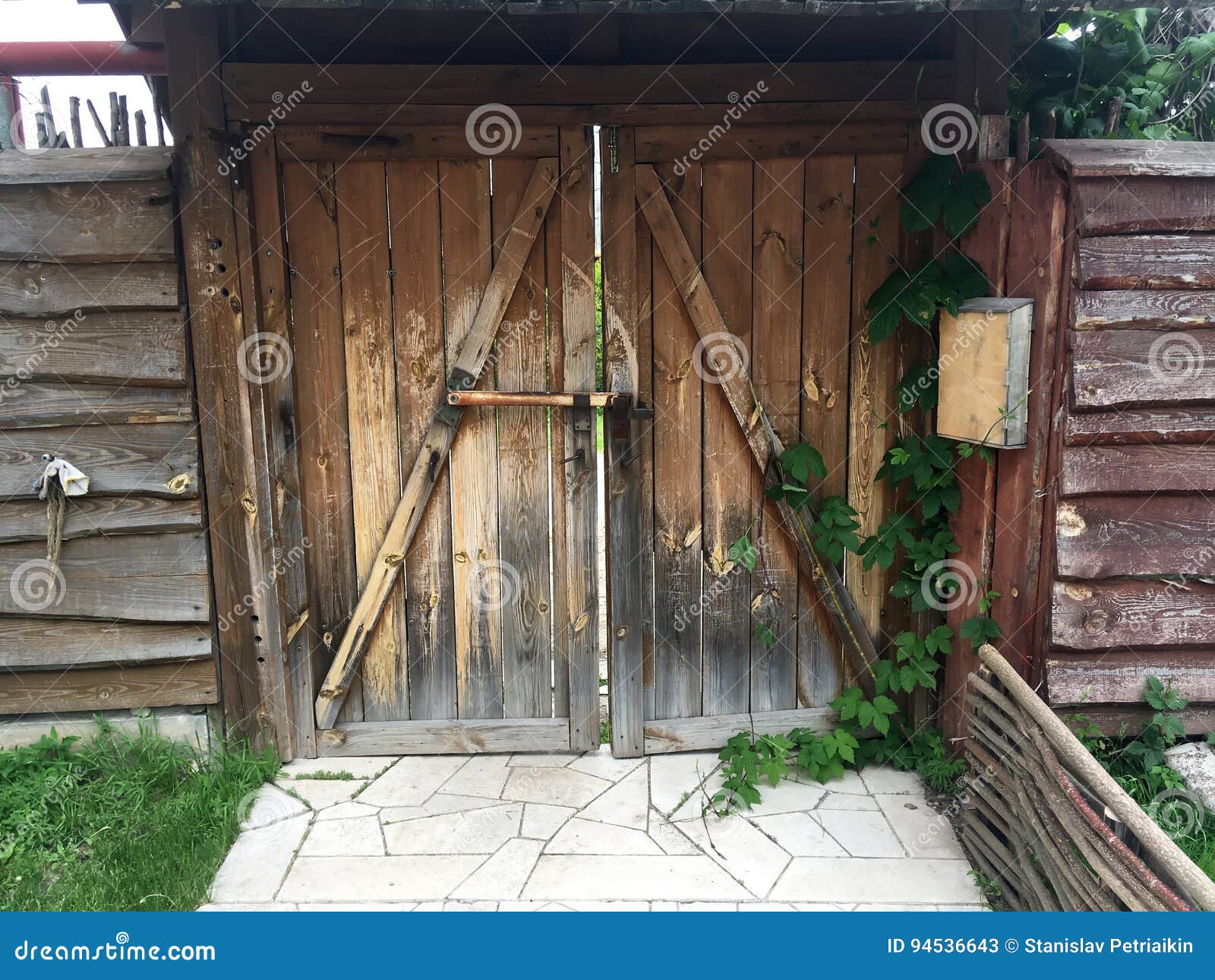 Old Wooden Gate in the House Which is in a Rural Location Stock Image ...
