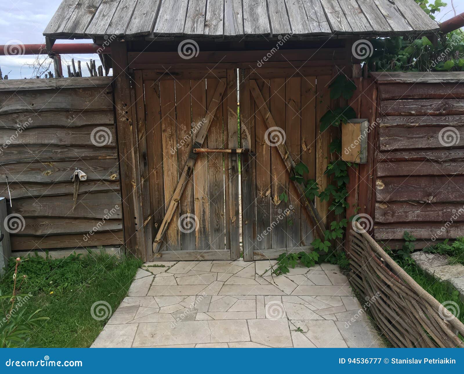 Old Wooden Gate in the House Which is in a Rural Location Stock Image ...