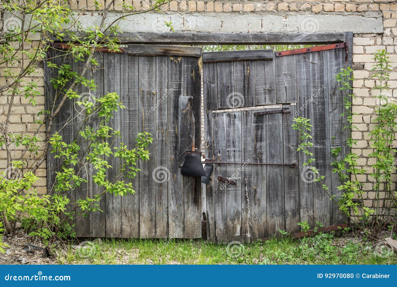 Old wooden gate stock photo. Image of facade, gate, front - 92970080