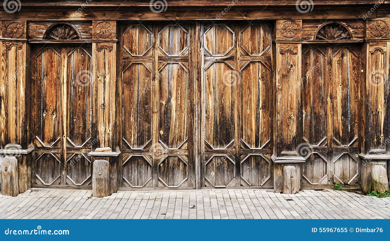 Old Wooden Gate in the Russian Style Stock Image - Image of gate ...