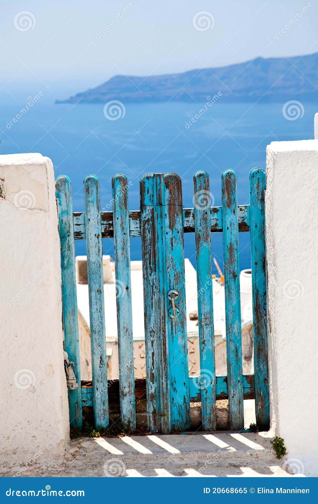 Old Wooden Gate in Santorini Stock Image - Image of fira, postcard ...