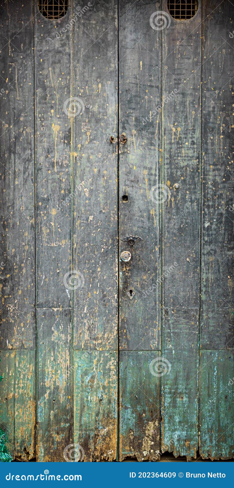 Old Wooden Gate Texture with Metal Details Stock Image - Image of retro ...