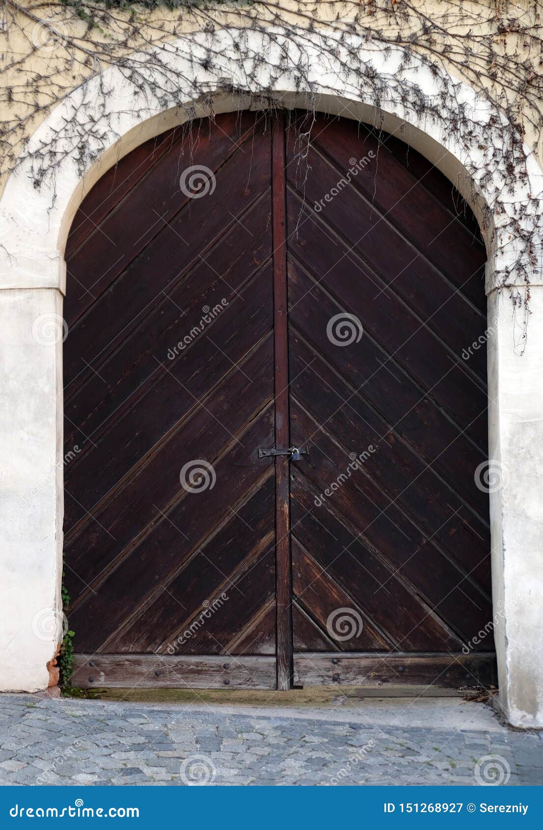 Old wooden gates stock image. Image of design, closed - 151268927
