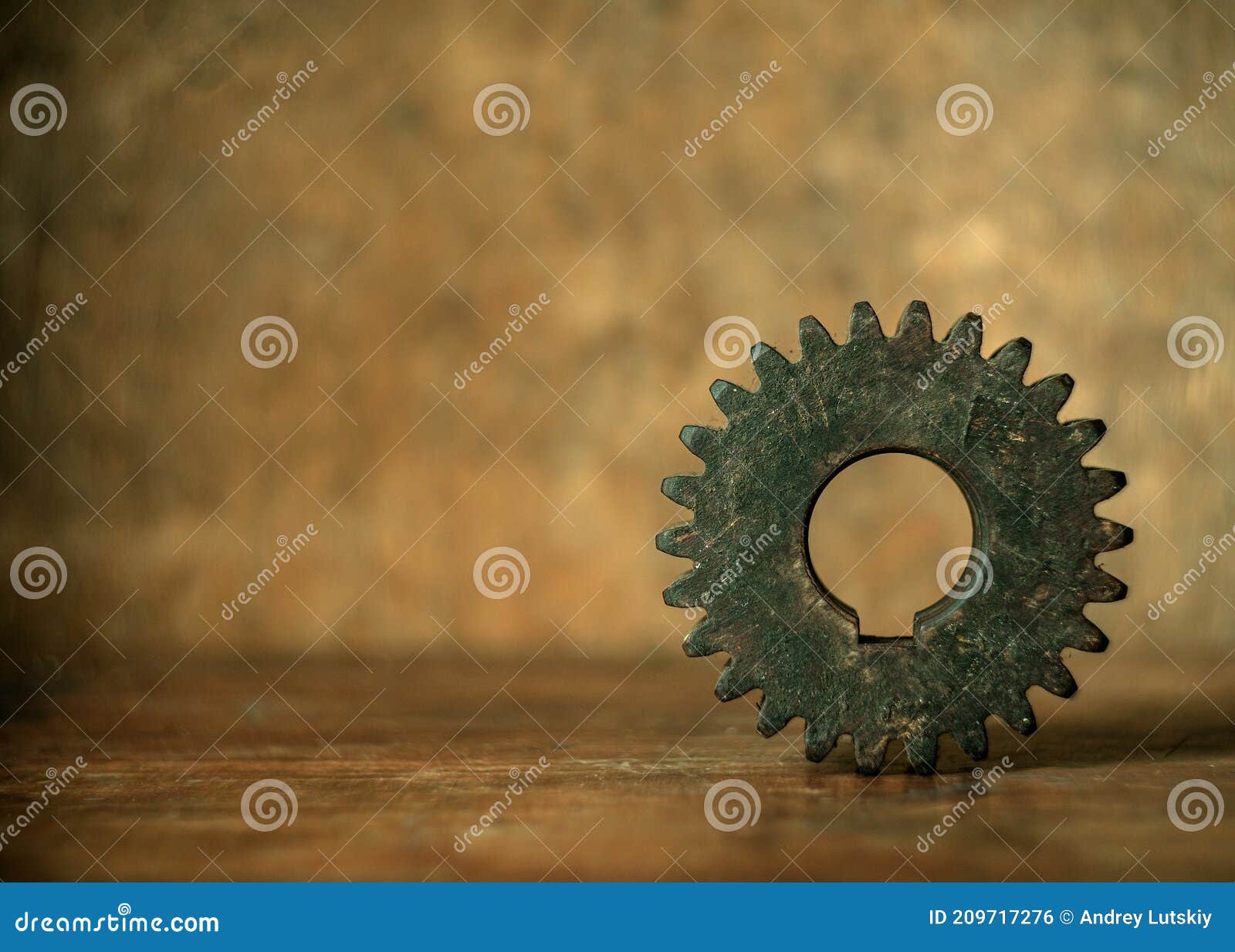 An Old Wooden Gear from a Mechanism on a Wooden Table Stock Photo ...