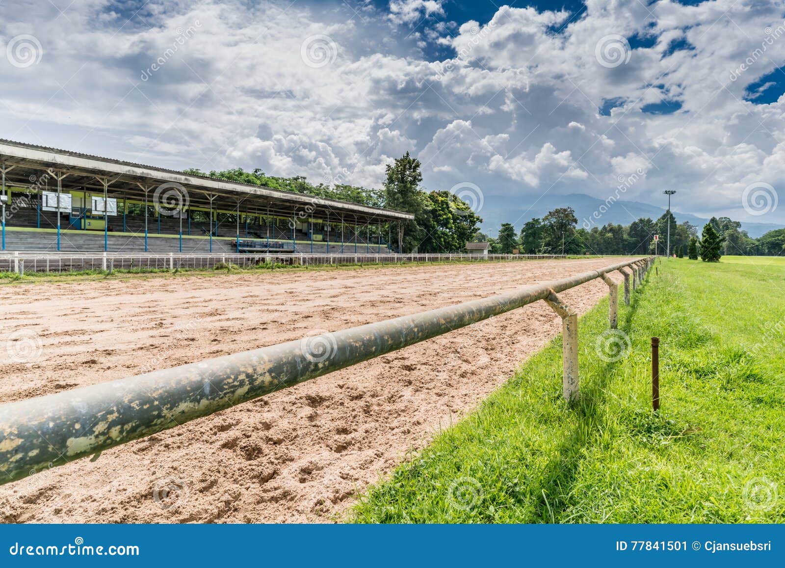 Old Wooden Grandstand of Racecourse Stock Image - Image of grass ...