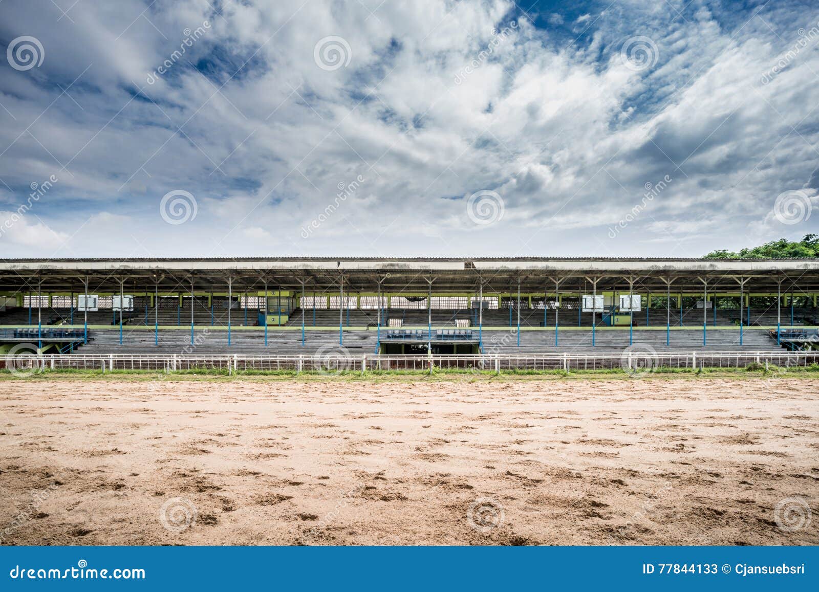 Old Wooden Grandstand of Racecourse Stock Image - Image of railings ...