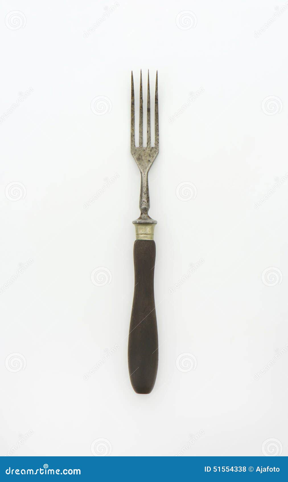 Old Wooden-handled Dinner Fork Stock Photo - Image of vintage, antique ...