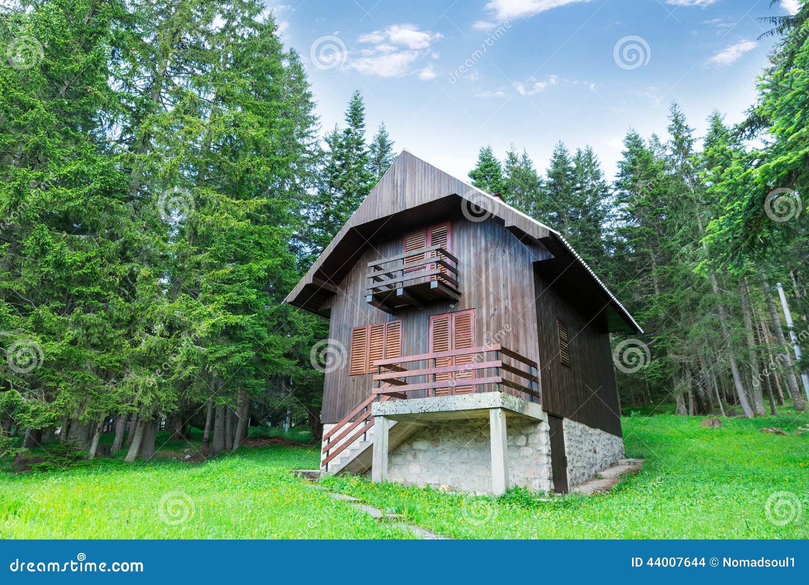 Old Wooden House in the Forest Stock Photo - Image of montenegro, cloud ...