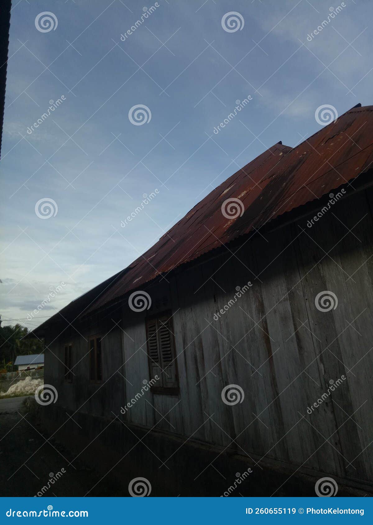 Old Wooden House with Rusty Roof Stock Image - Image of outdoor, wooden ...