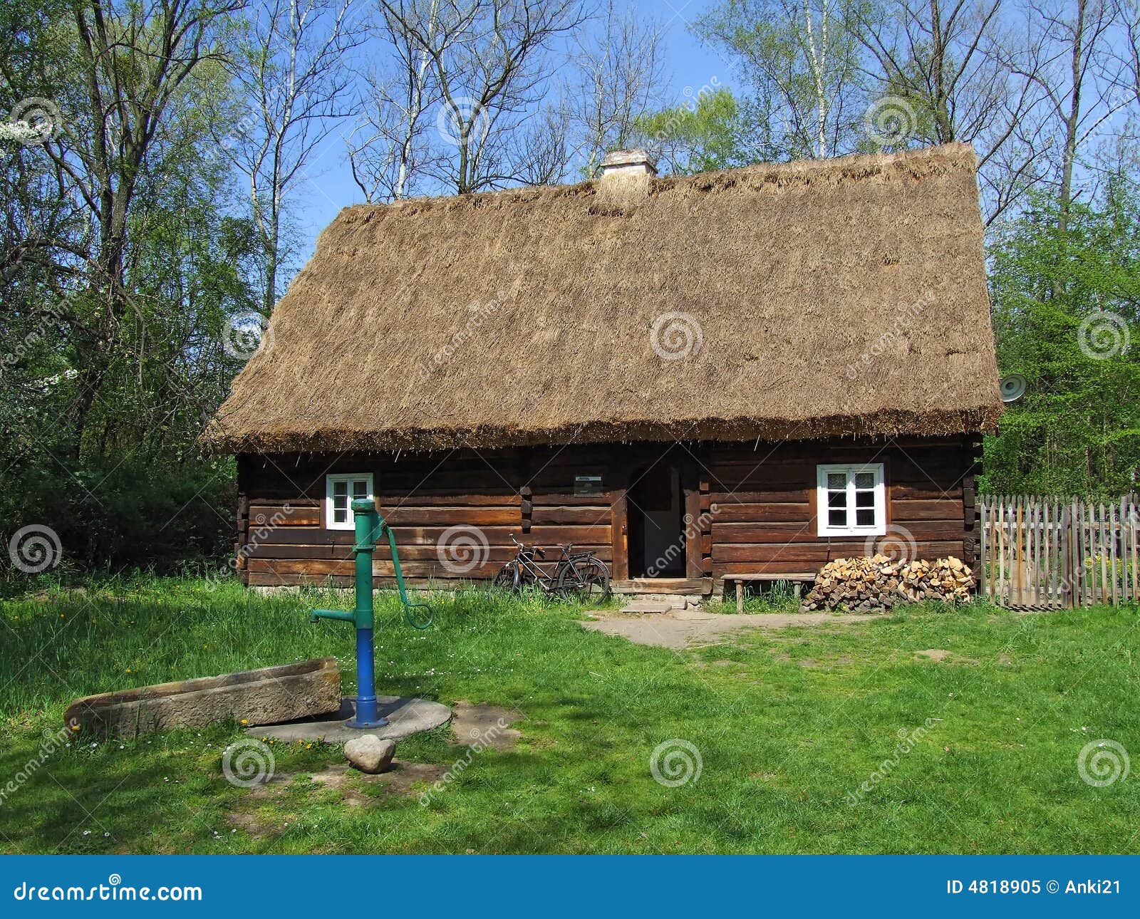 Old wooden hut in village stock image. Image of empty - 4818905