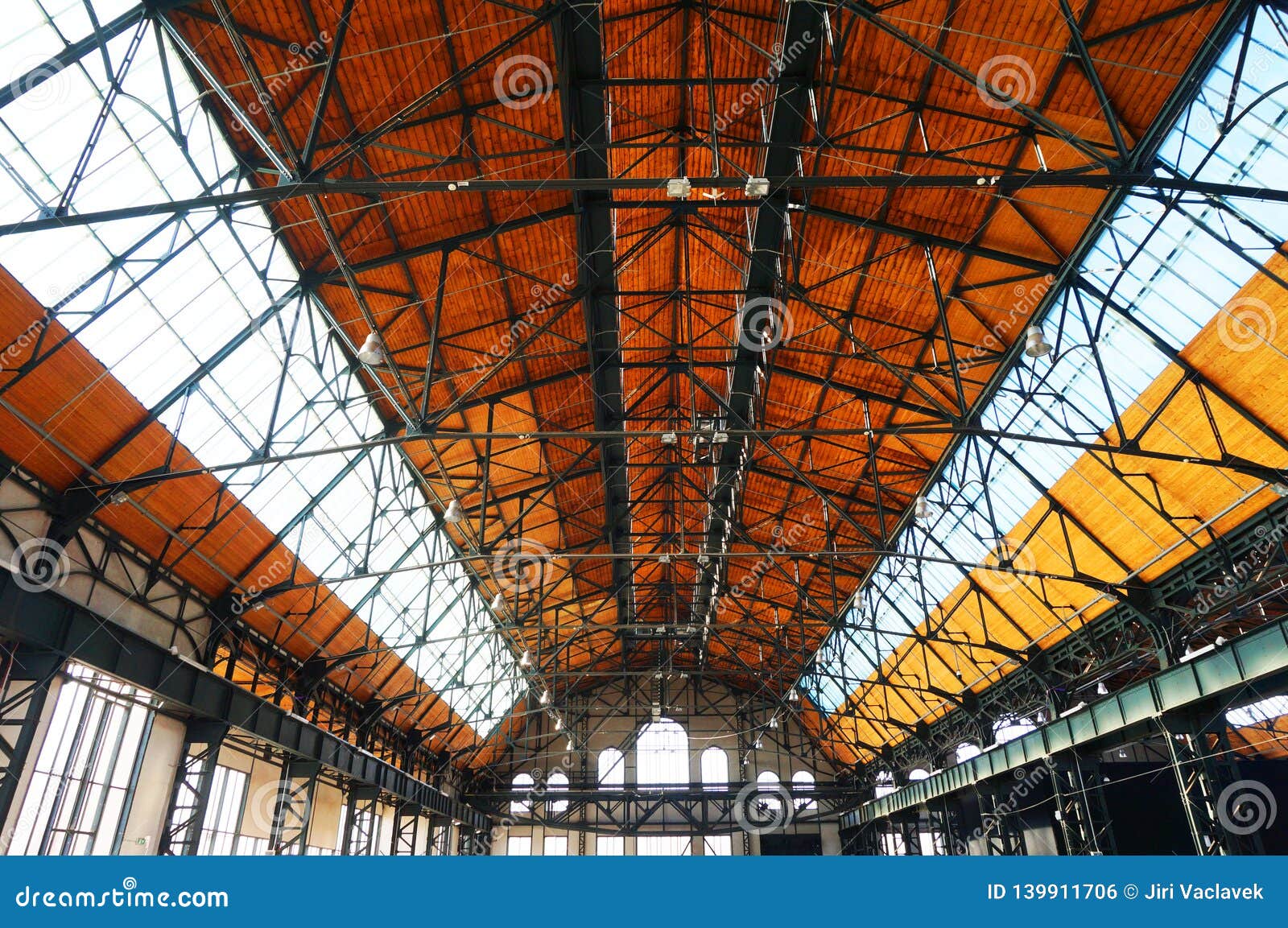 Old Wooden Interior of Industry Hall Stock Photo - Image of tourism ...