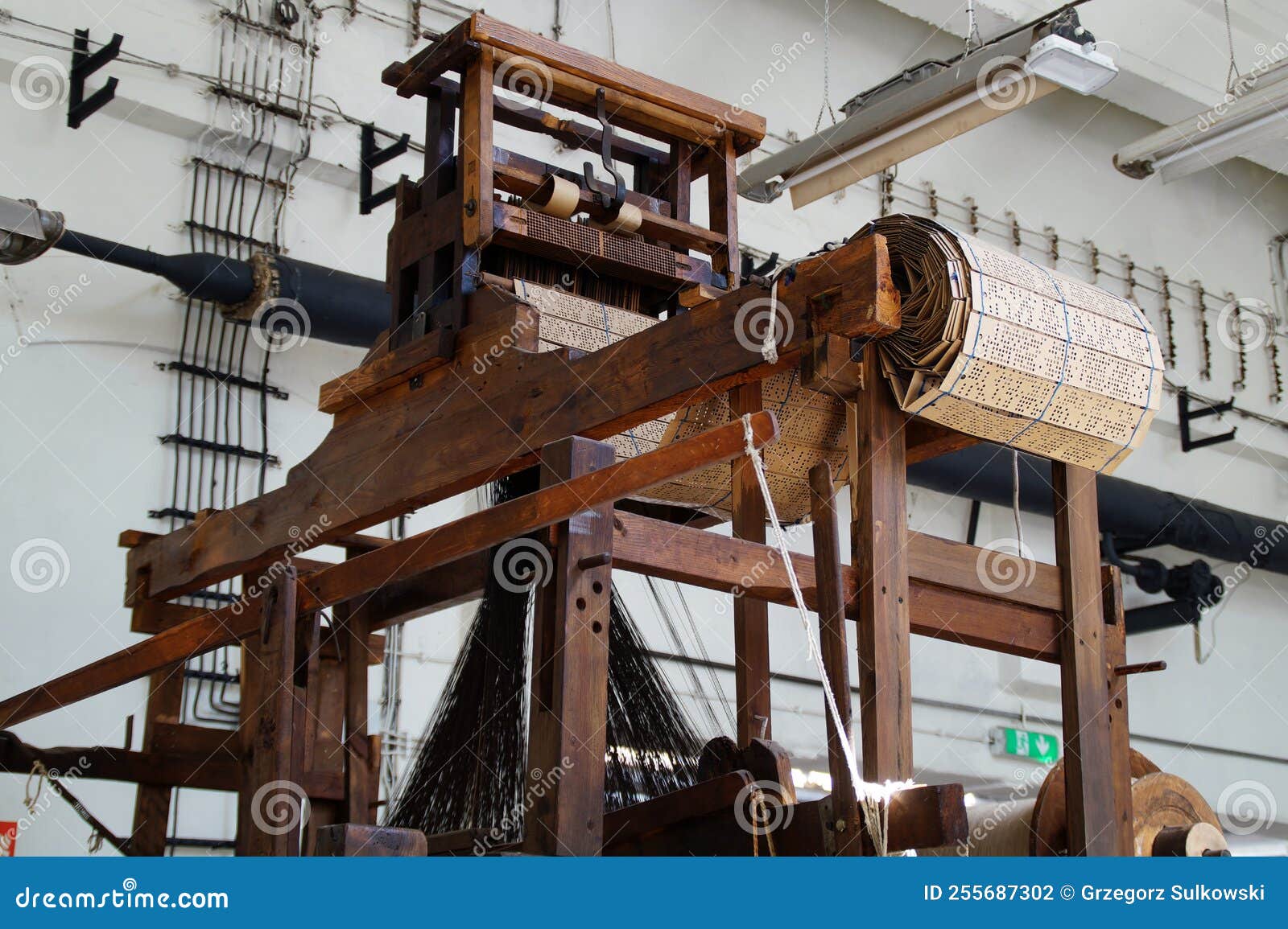 Old Wooden Jacquard Machine Stock Photo - Image of textile, industrial ...