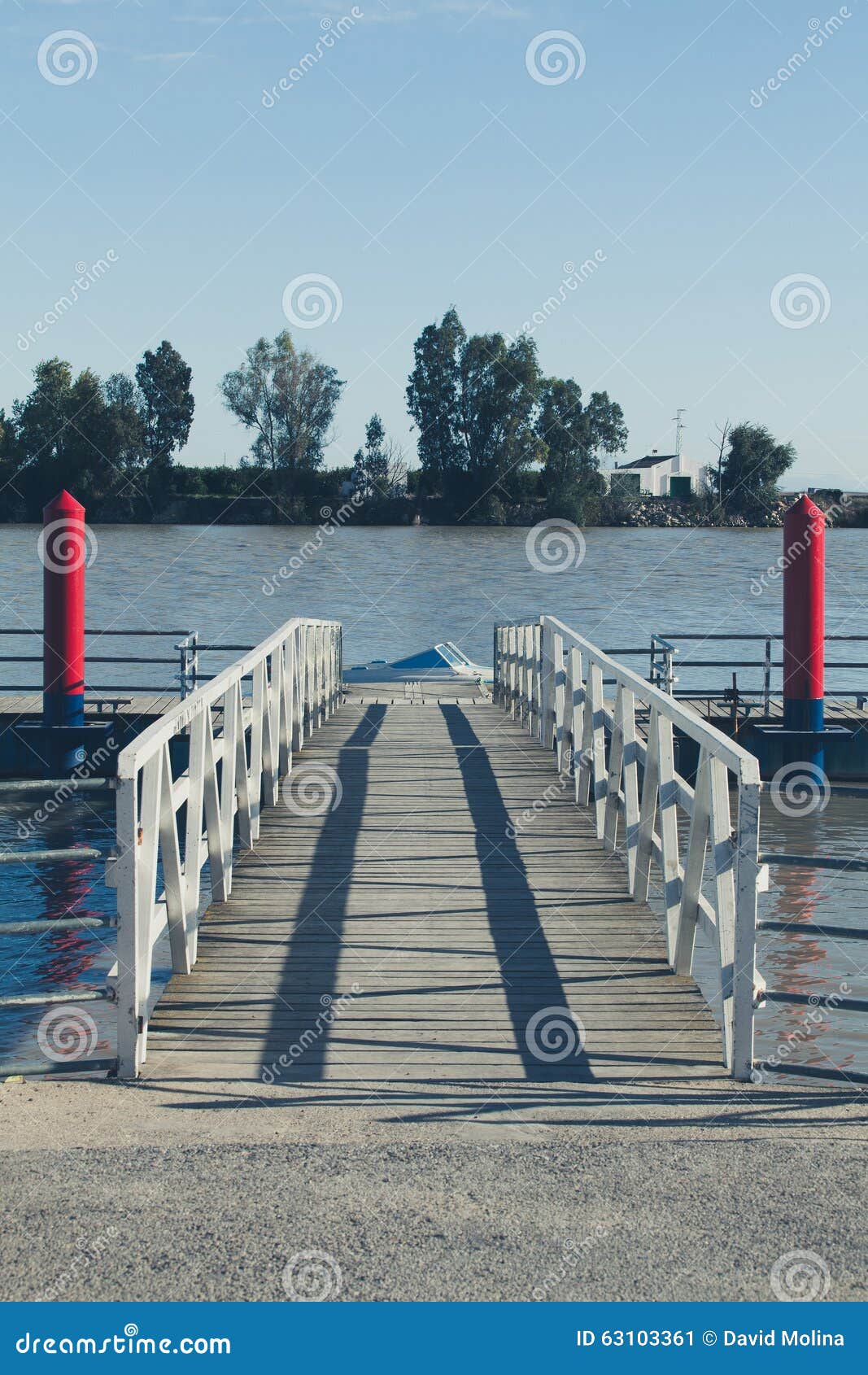 Old Wooden Jetty at the River. Stock Image - Image of clouds, summer ...