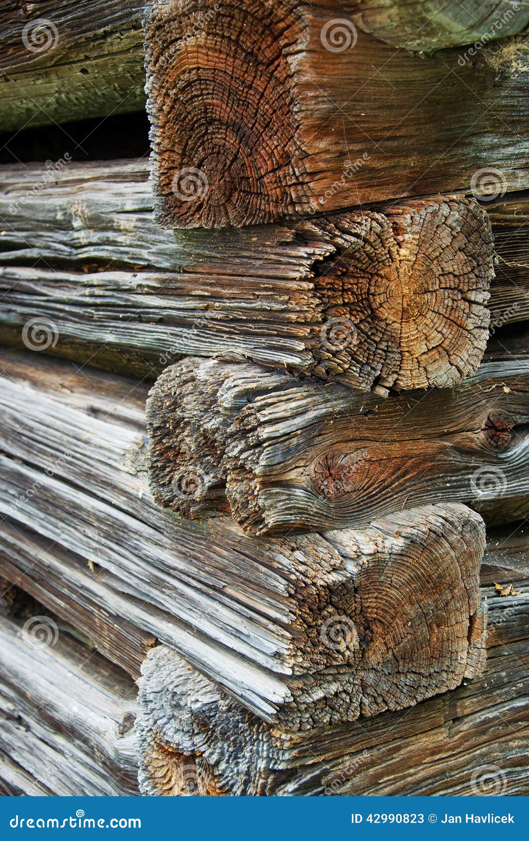 Old wooden logs stock image. Image of close, corner, construction ...