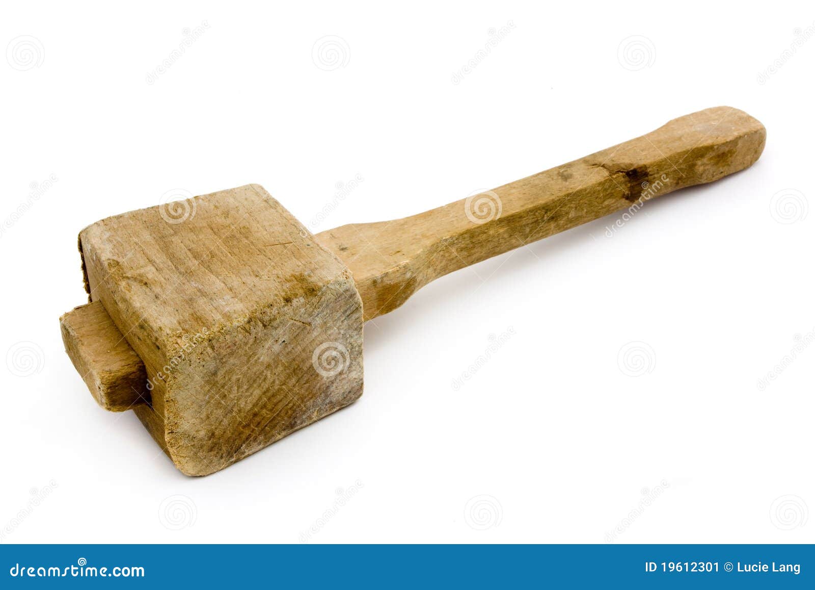 Old Wooden Mallet Over White Stock Image - Image of mallet, power: 19612301