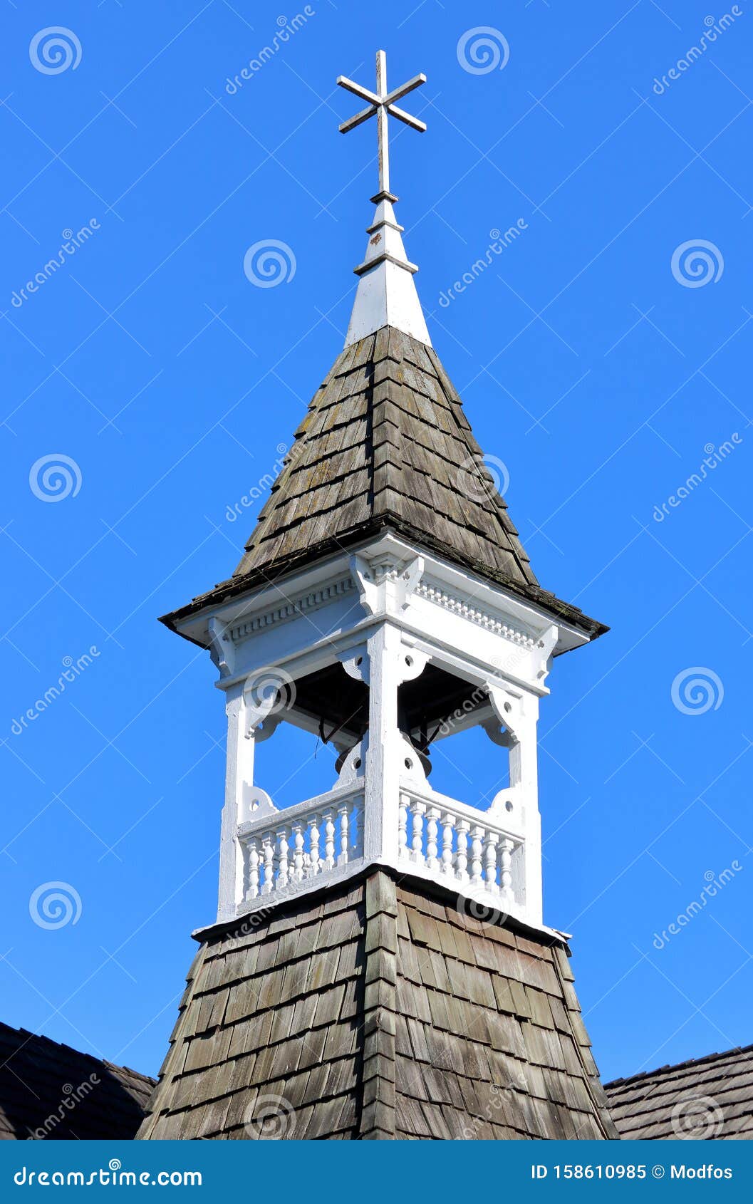 Old Wooden Methodist Bell Tower Stock Image - Image of christian ...