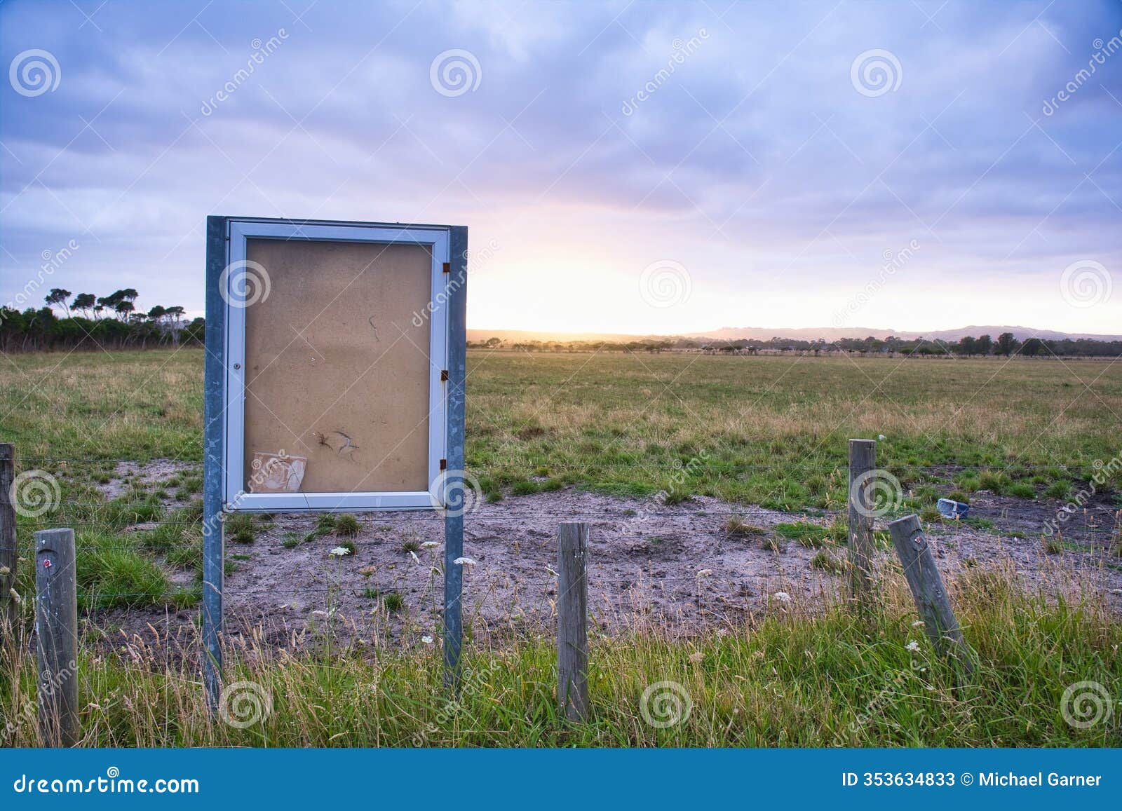 Old Wooden Notice Board in a Field Stock Image - Image of natural ...