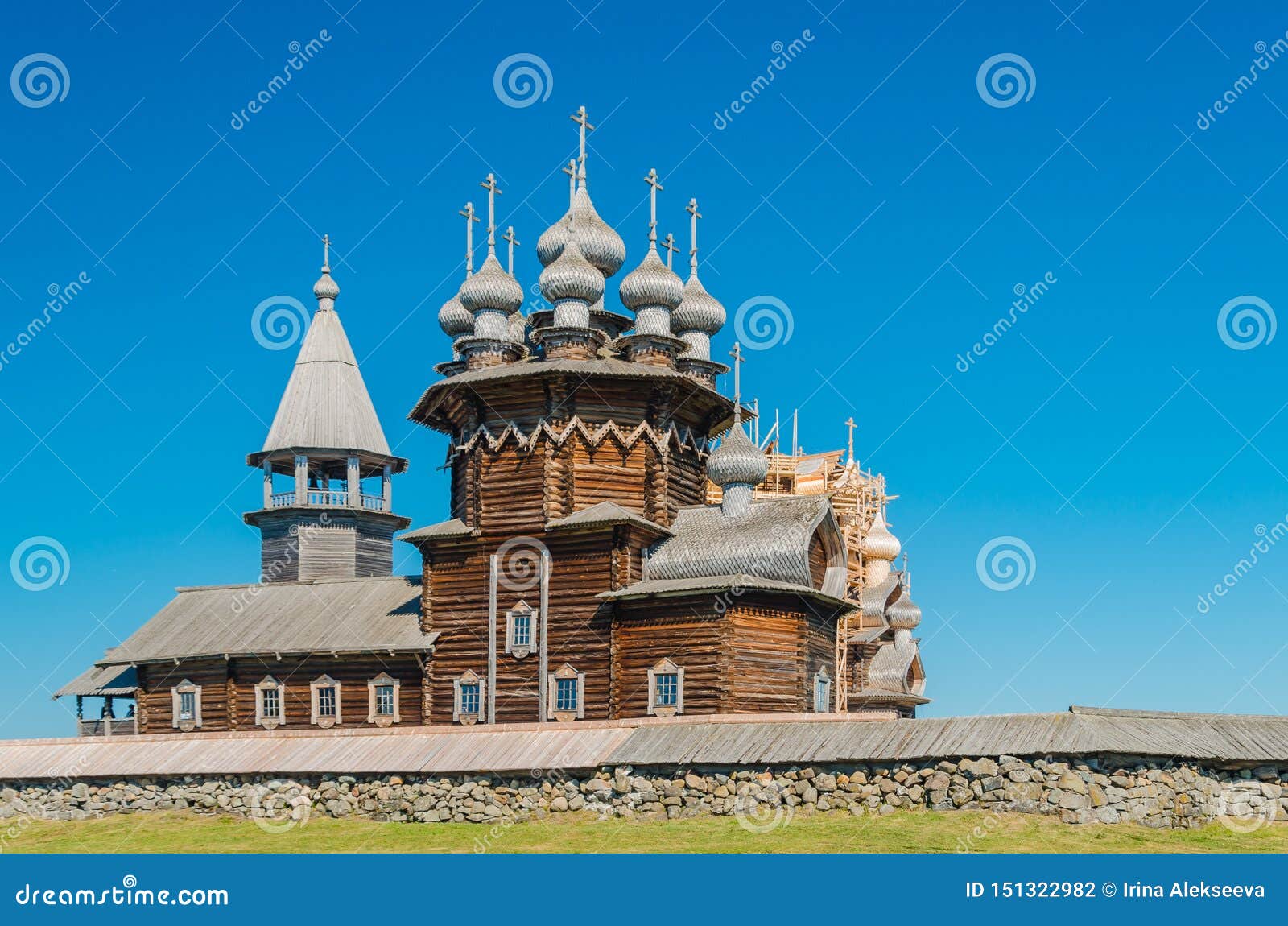 The Old Wooden Orthodox Church Of The Intercession Of The Holy Virgin On The Island Of Kizhi