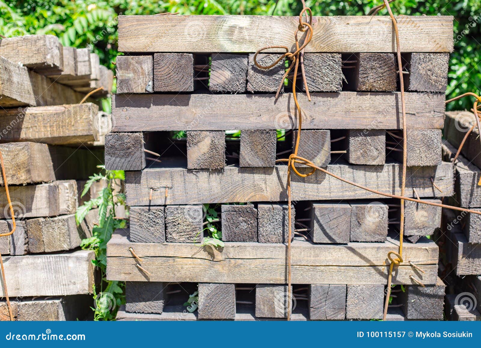 Old Wooden Pallets. Stacks of Wooden Pallets Stock Image - Image of ...