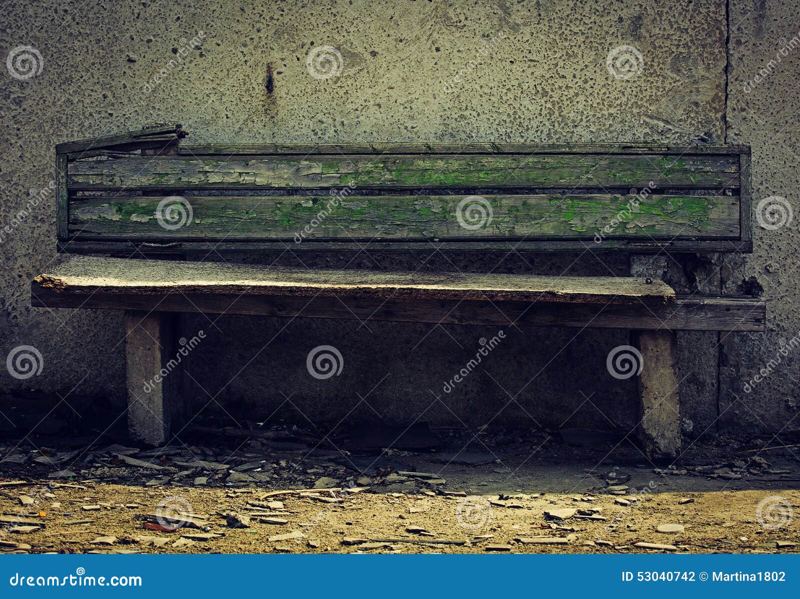Old wooden park bench stock photo. Image of obsolete - 53040742