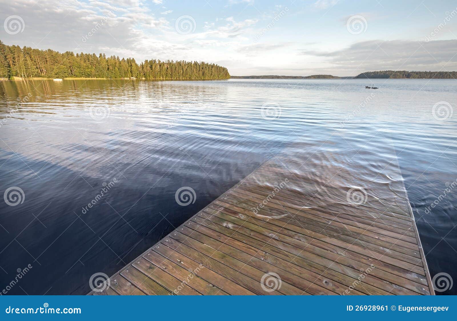 Old Wooden Pier Goes Under Deep Water Stock Image - Image of point ...
