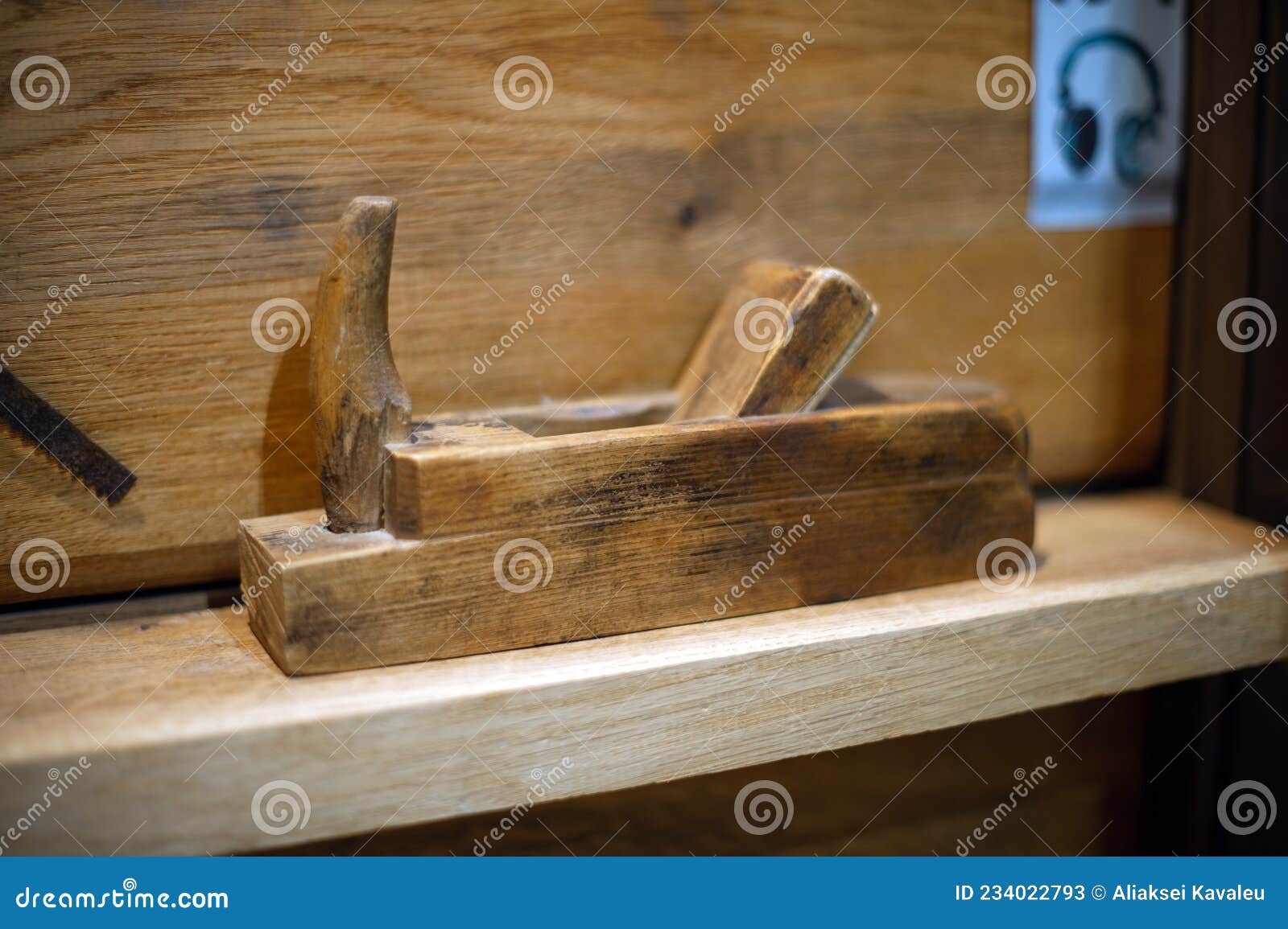 Old Wooden Planer - a Tool for Wood Processing Stock Image - Image of ...