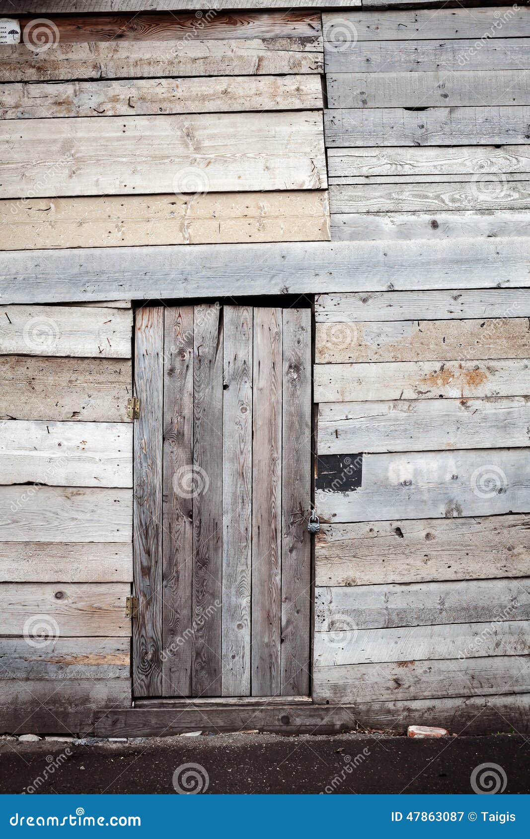 Old wooden plank door stock image. Image of padlock, gray - 47863087