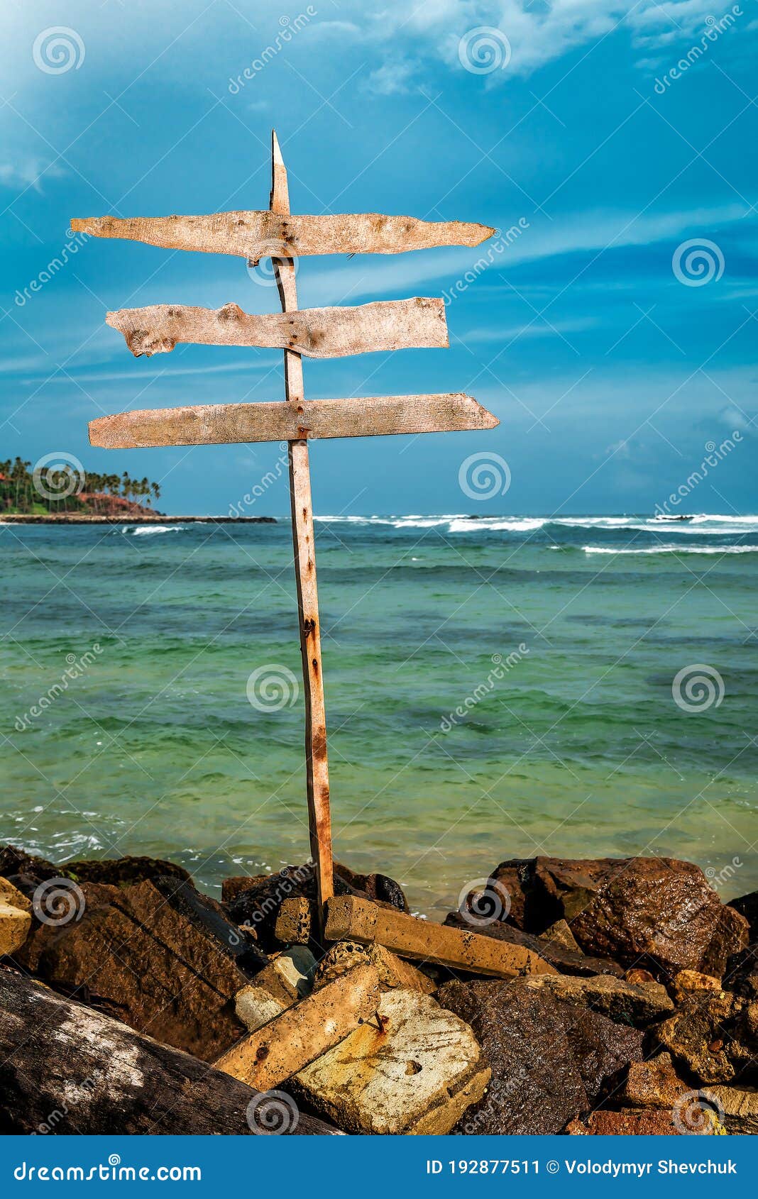Old Wooden Pointer by the Ocean Stock Image - Image of landscape, sand ...