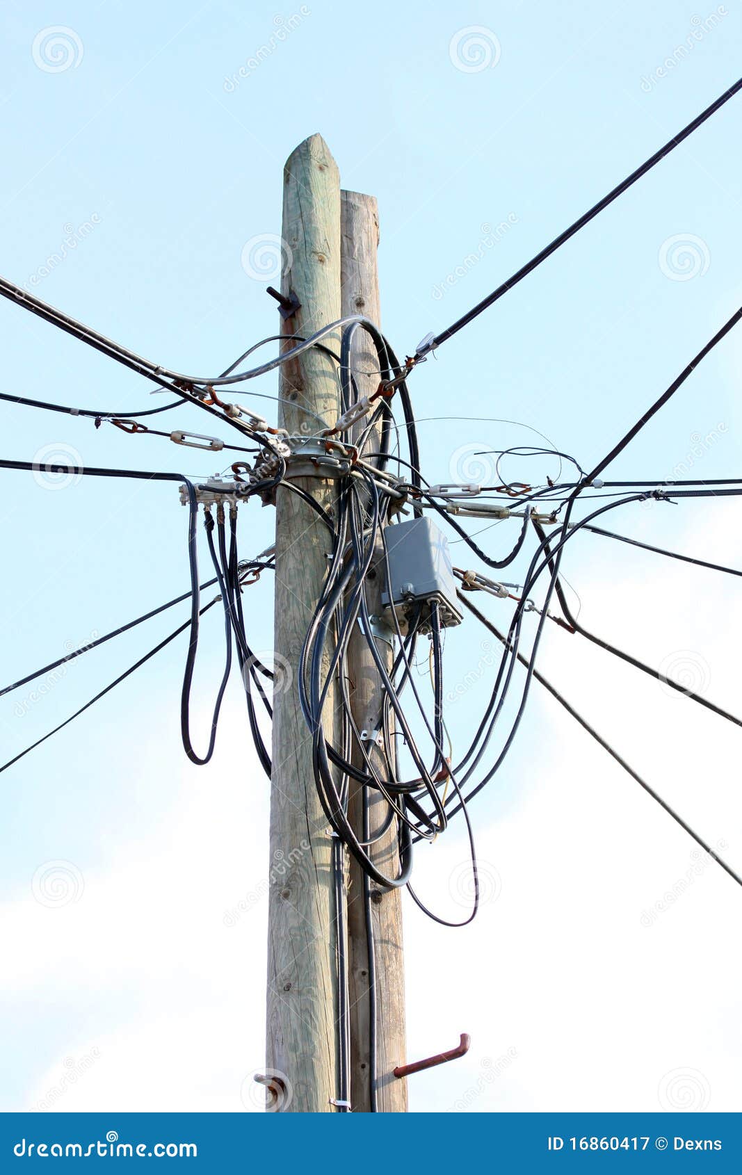 Old wooden pole stock image. Image of electricity, telephone - 16860417