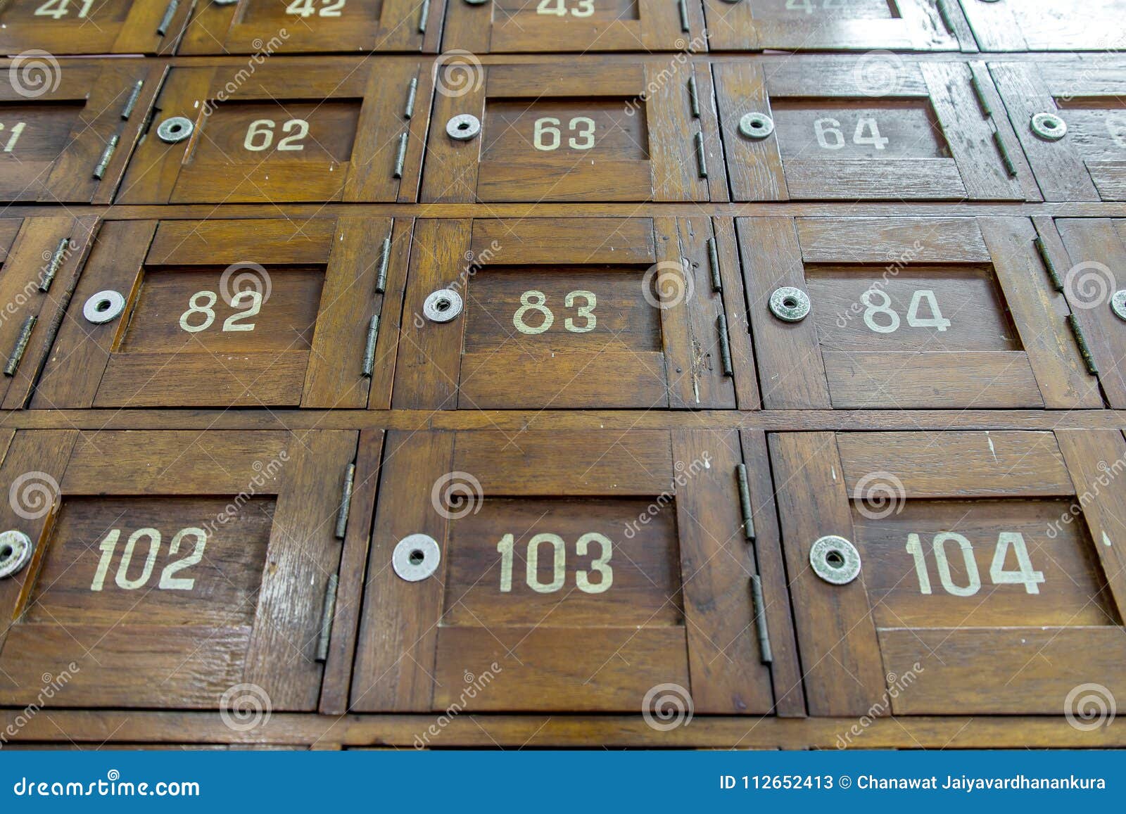 Old Wooden Post Box with Numbers Selective Focus. Stock Image - Image ...
