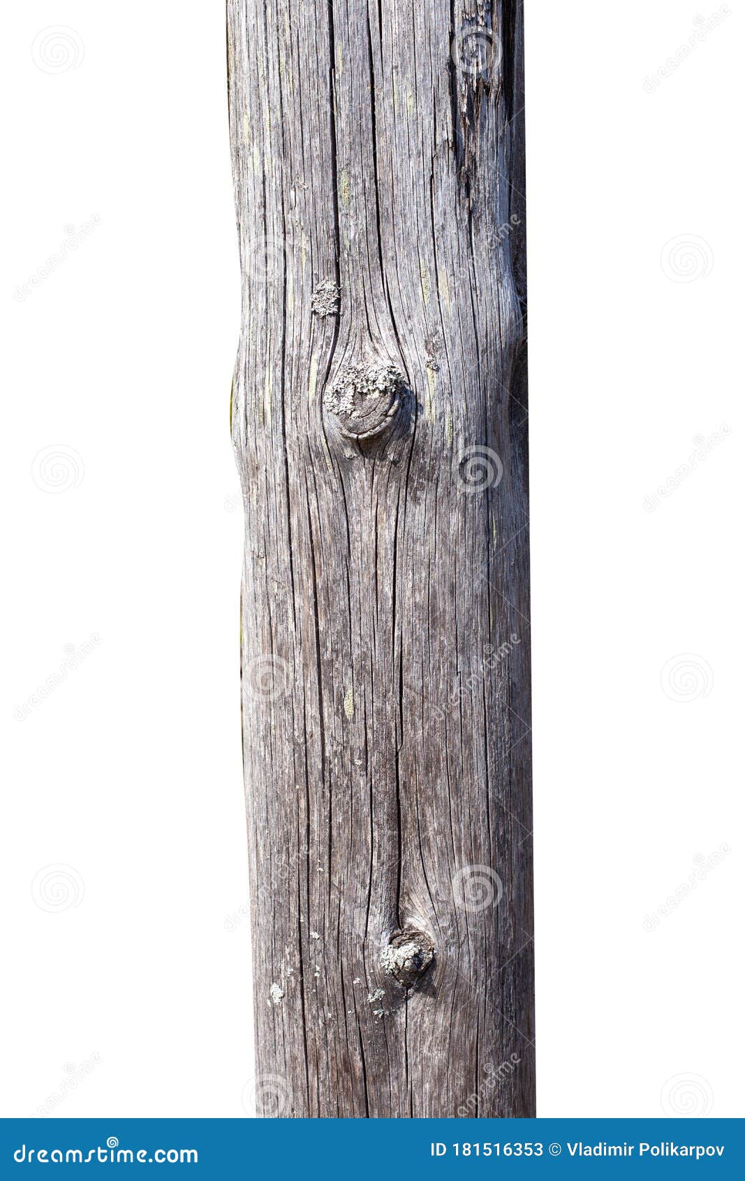 Old Wooden Post Isolated on White Stock Image - Image of signal ...