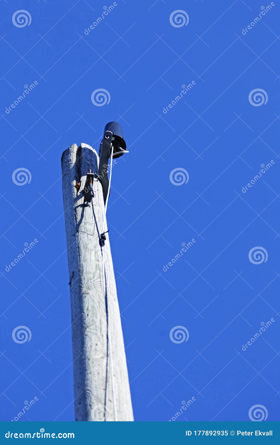 Old Wooden Post Made for Power Lines Stock Image - Image of pollution ...