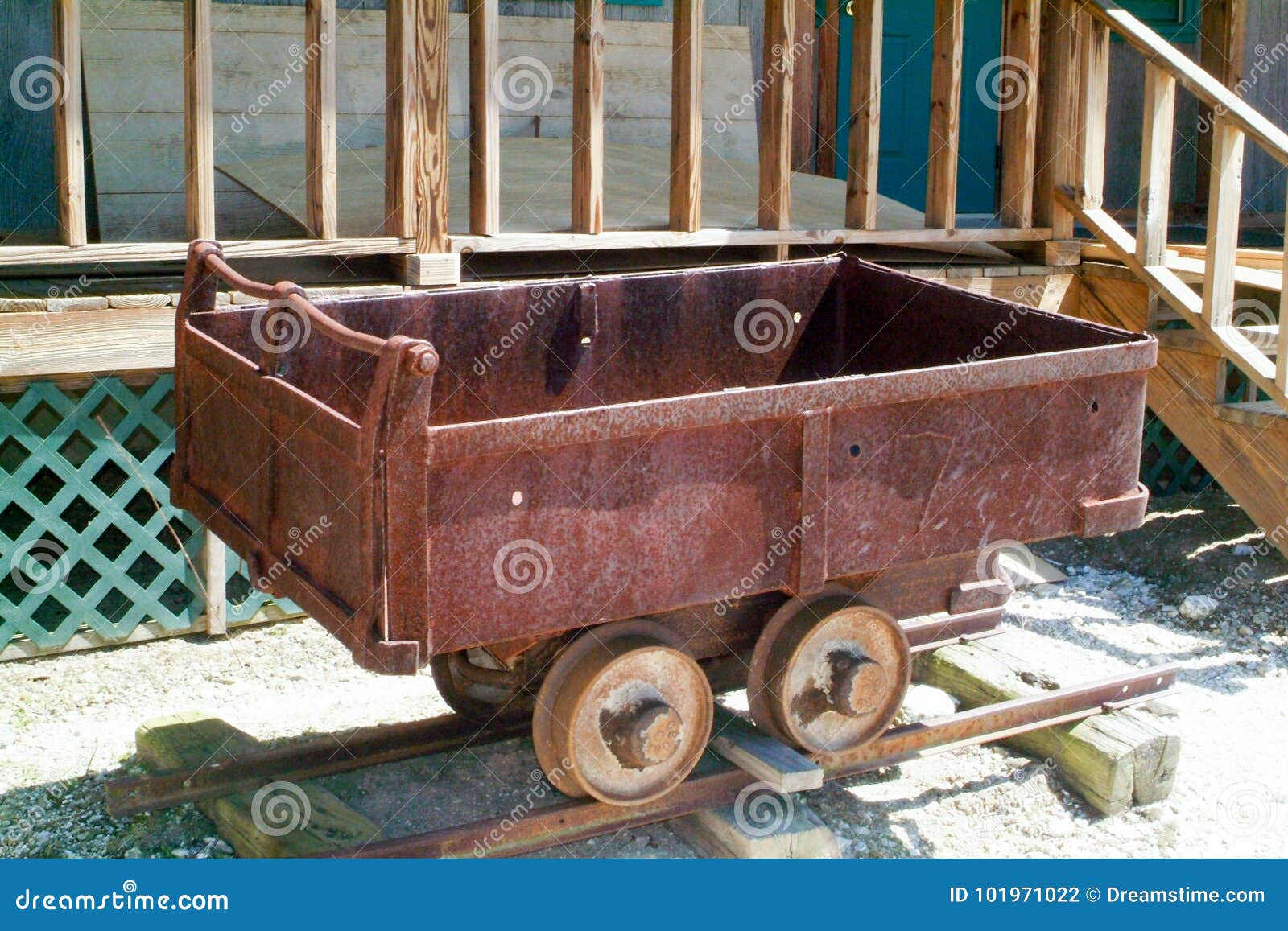 Old Wooden Rail Cart stock photo. Image of wood, wagon - 101971022