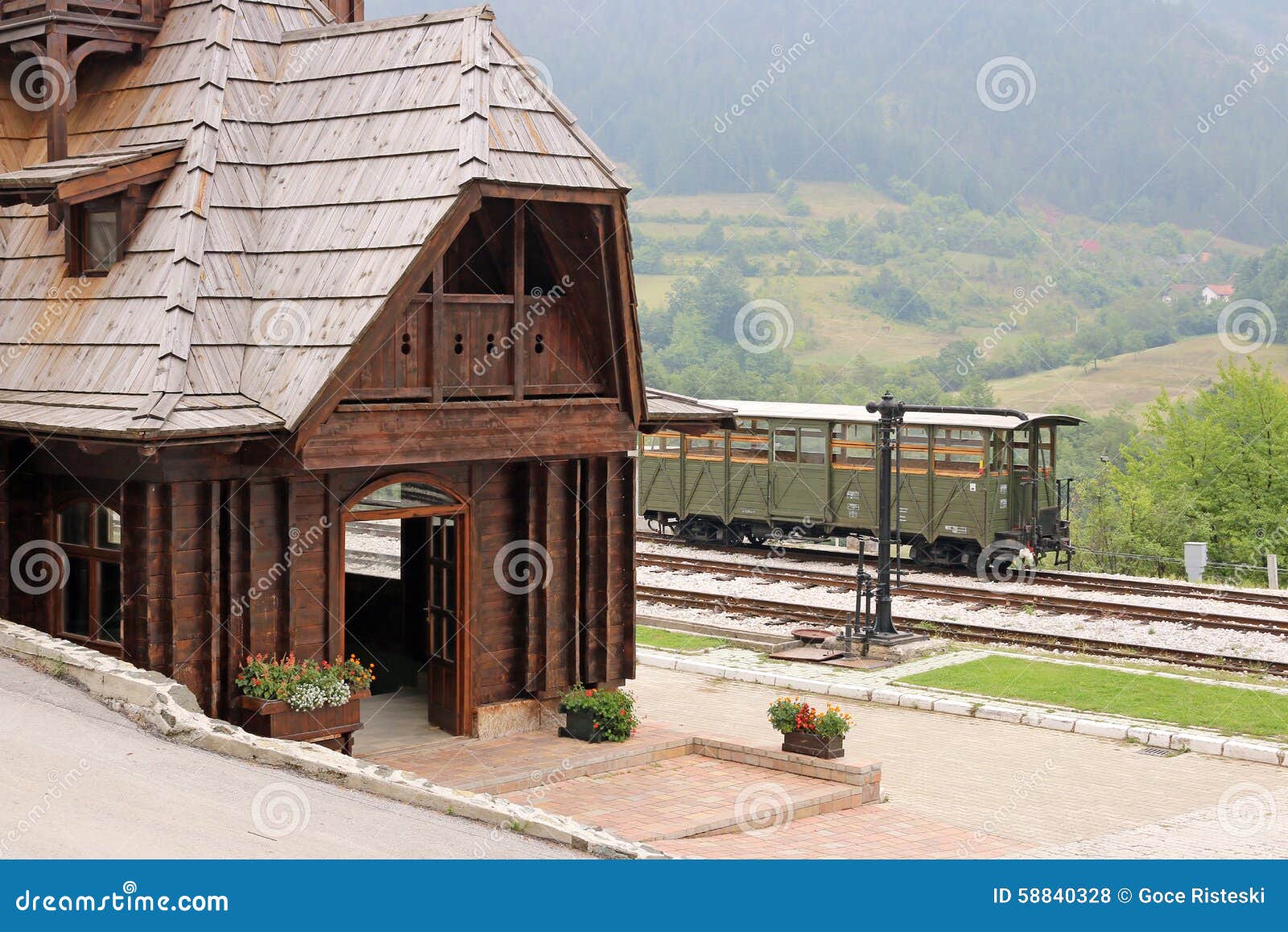 Old wooden railway station stock photo. Image of rural - 58840328