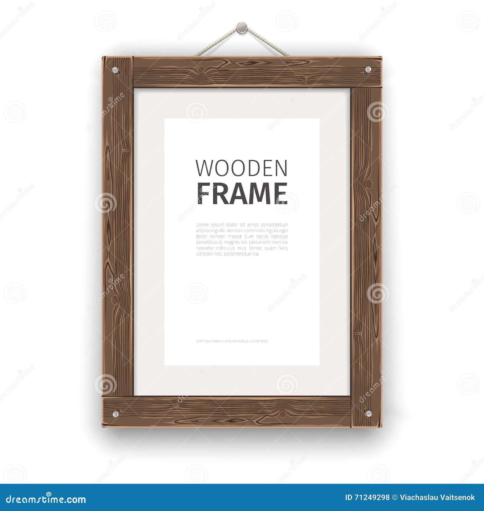 Old Wooden Rectangle Frame Light Stock Vector - Illustration of desk ...
