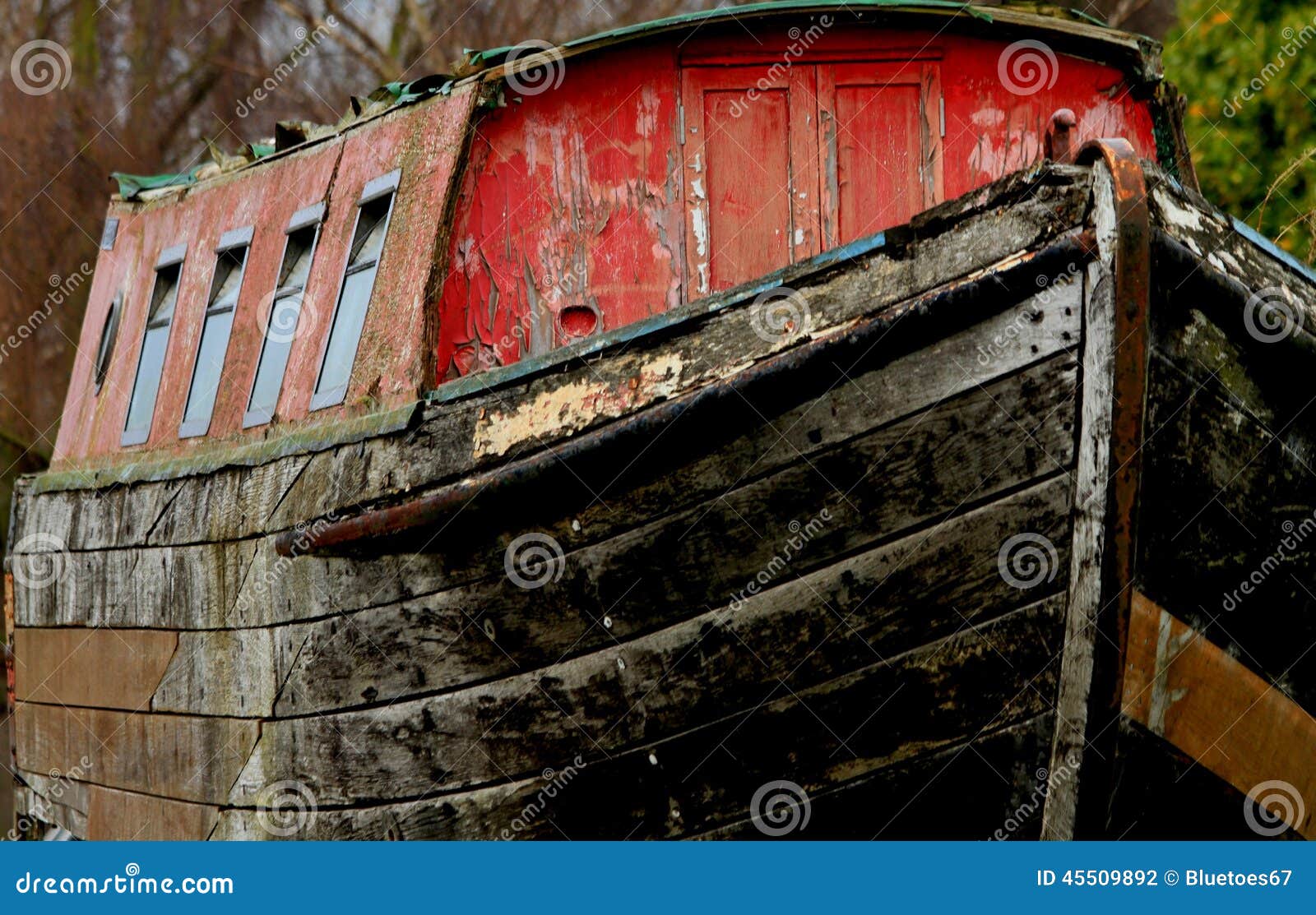Old wooden river barge stock photo. Image of wooden, paint - 45509892