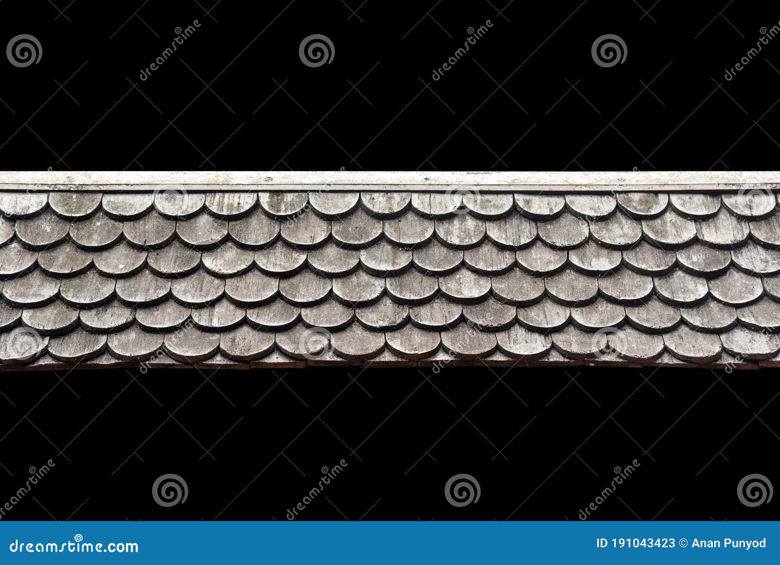 Old Wooden Roof Isolate on Black Background Stock Image - Image of ...