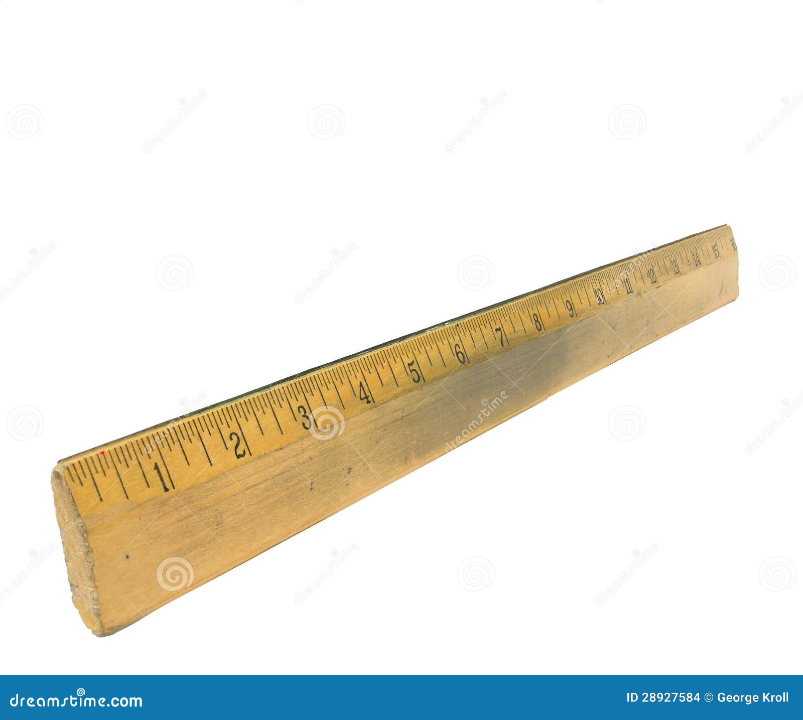 Old Wooden Ruler Isolated on White Stock Photo - Image of long, white ...