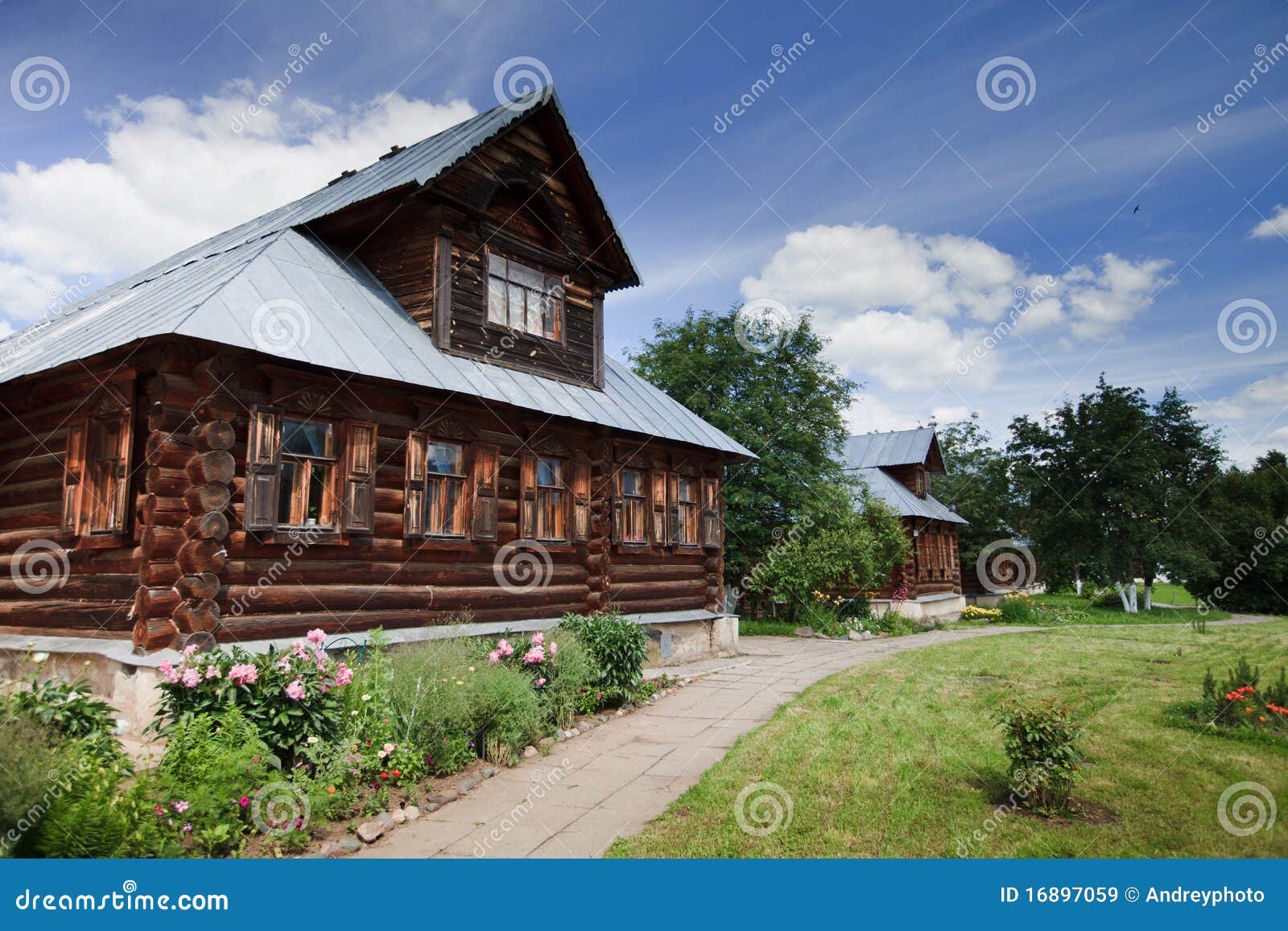 Old wooden russian house stock image. Image of exterior - 16897059