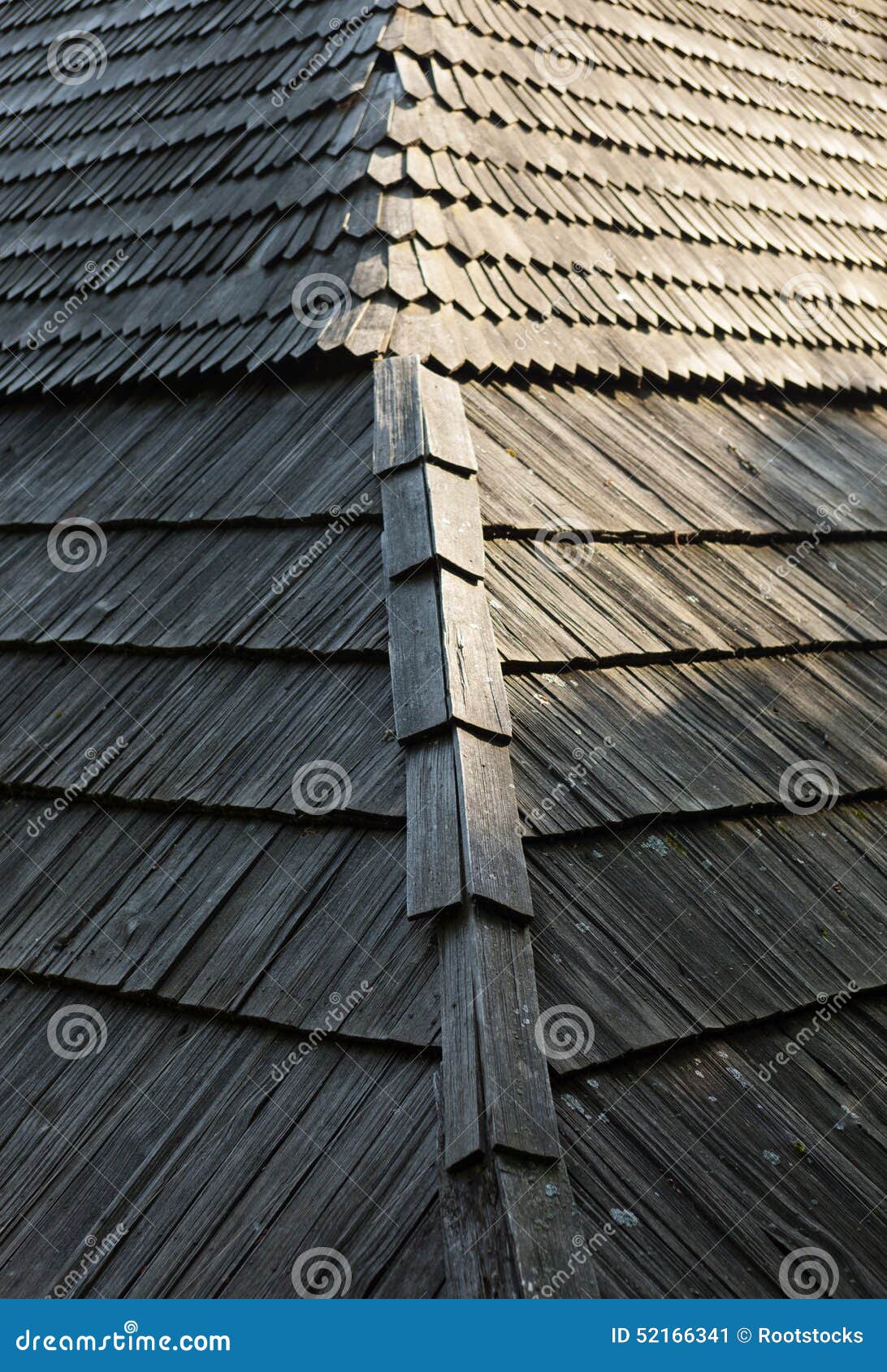 Old Wooden Shingle Roof Stock Photo - Image: 52166341