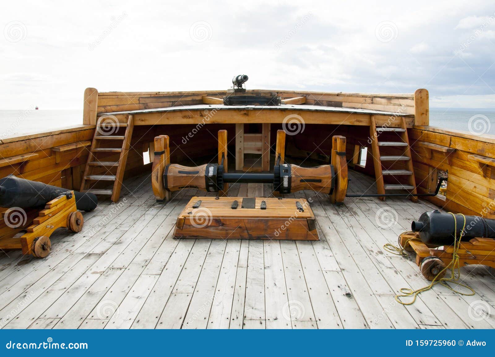Ship Deck View Through Round Window. Royalty-Free Stock Image ...